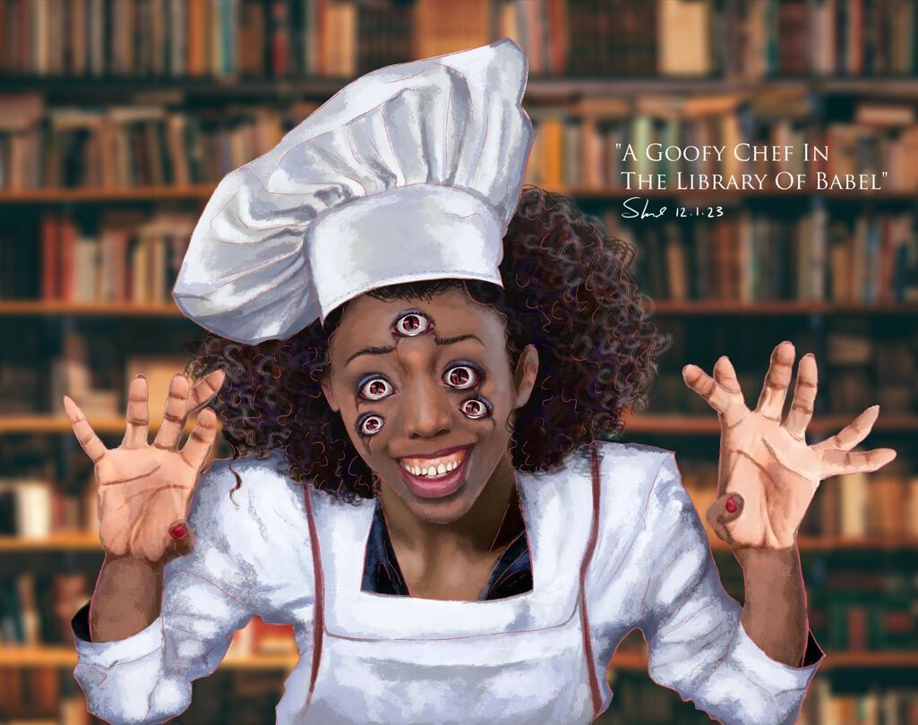ArtStation - A Goofy Chef In The Library Of Babel 2023