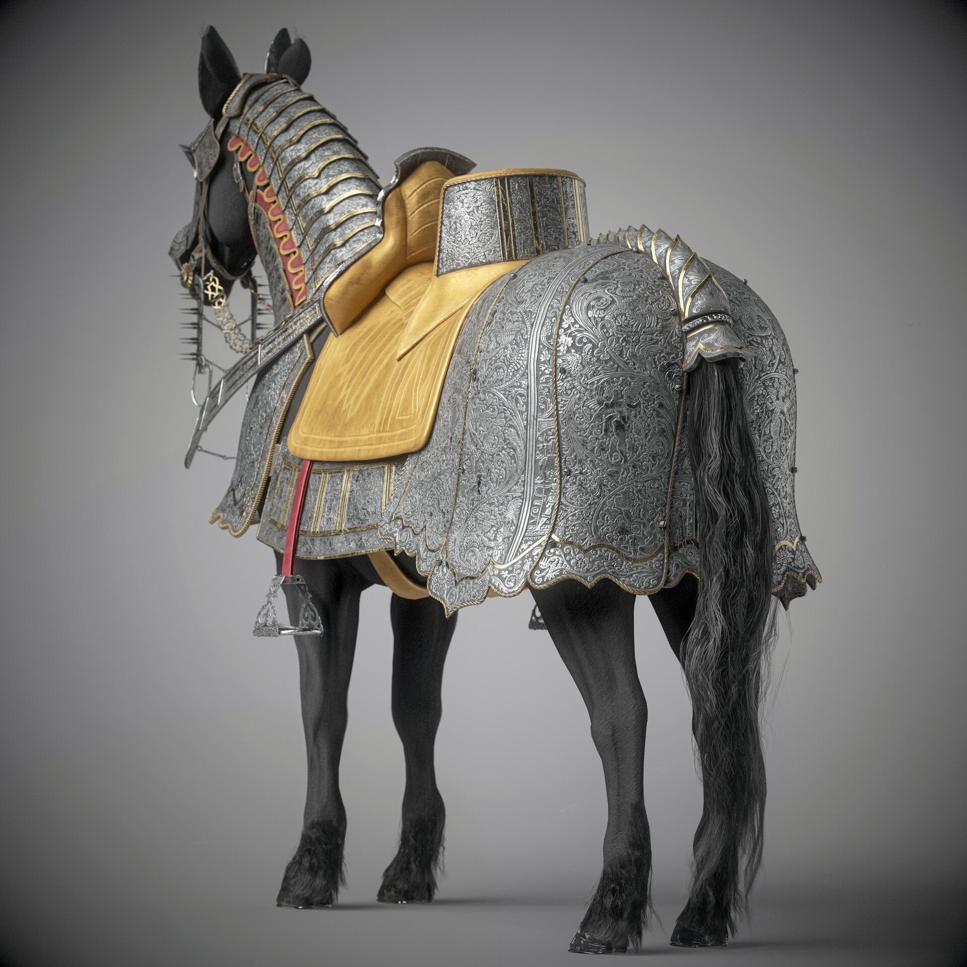 Josh Stoneley 3D Art - Barded Steed (Realtime)