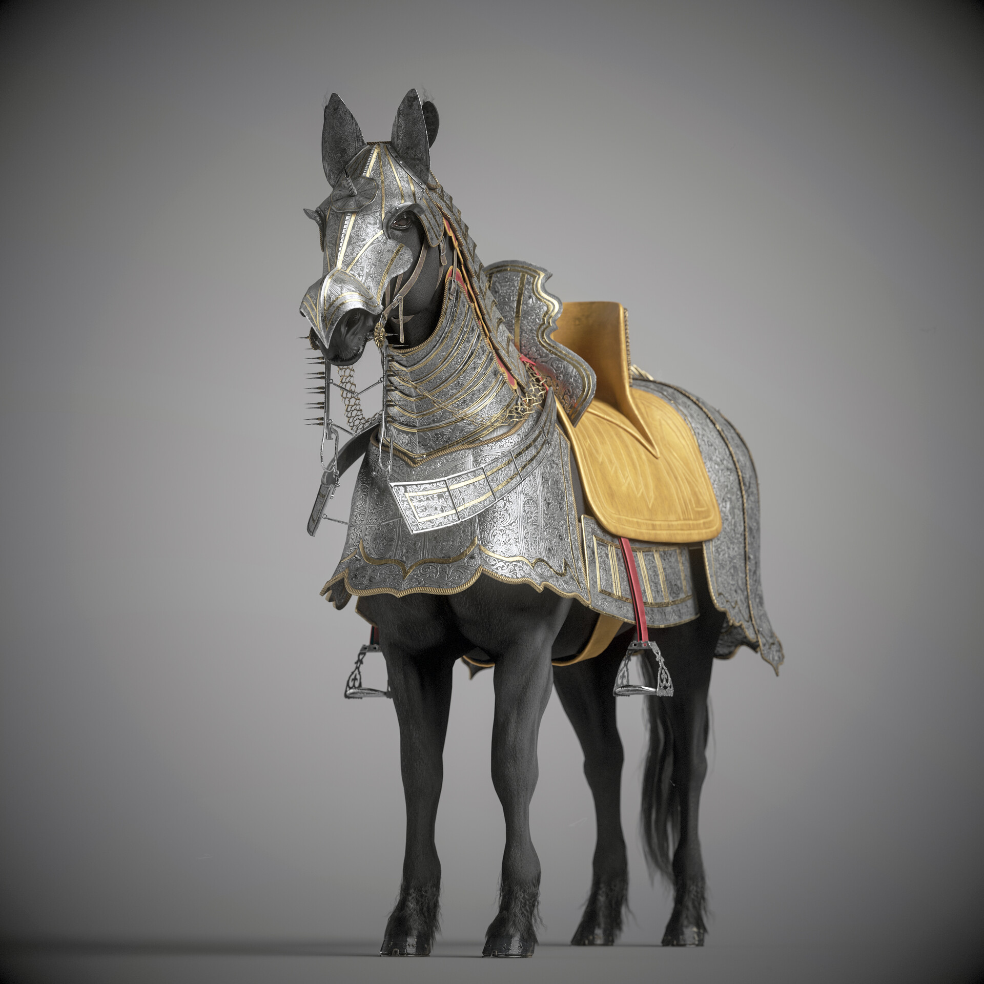Josh Stoneley 3D Art - Barded Steed (Realtime)