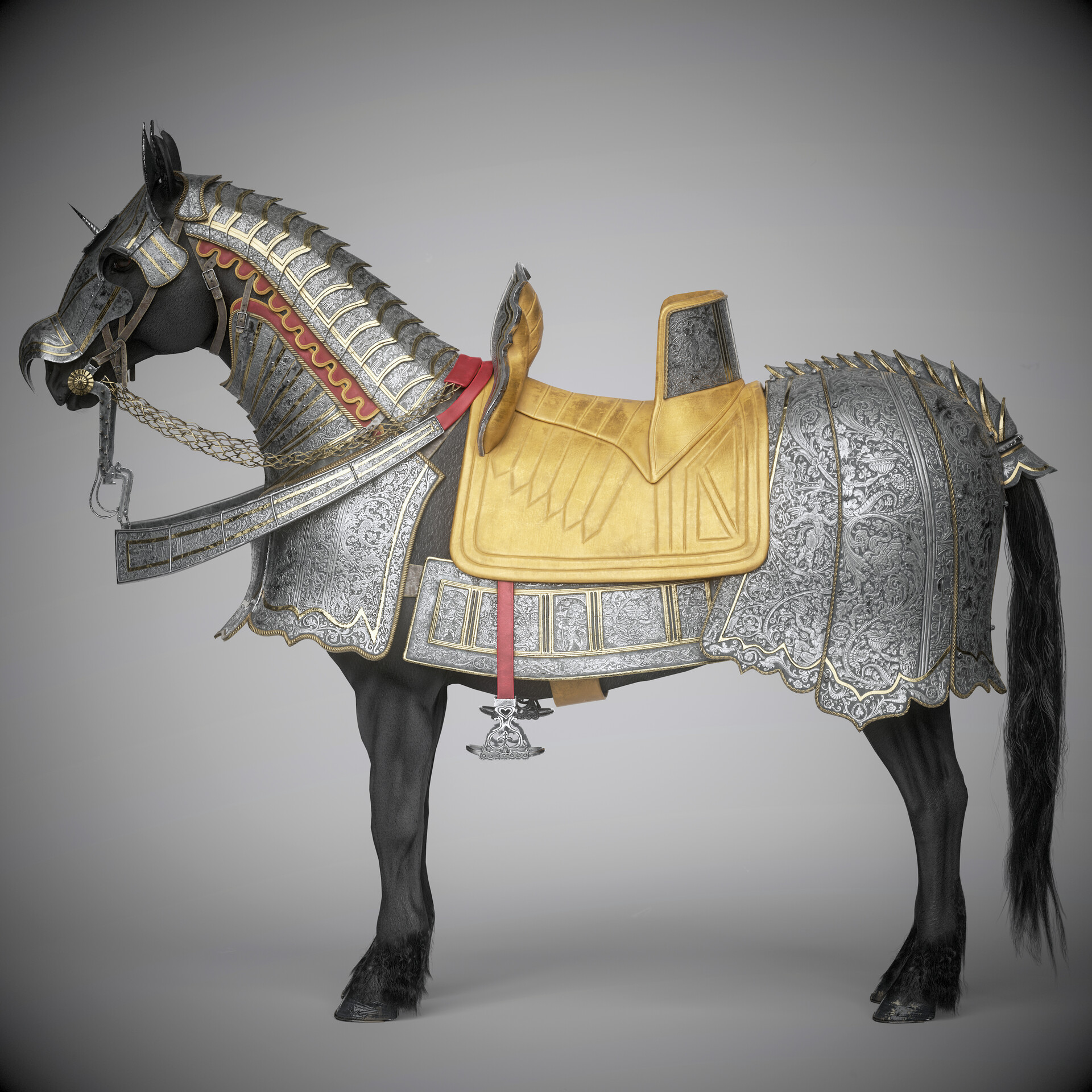 Josh Stoneley 3D Art - Barded Steed (Realtime)