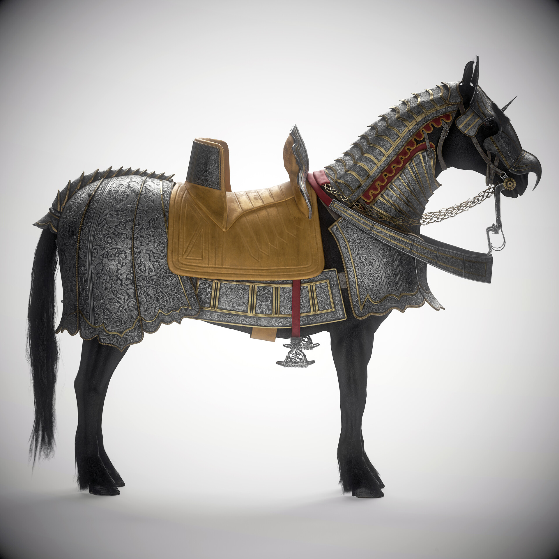 Josh Stoneley 3D Art - Barded Steed (Realtime)
