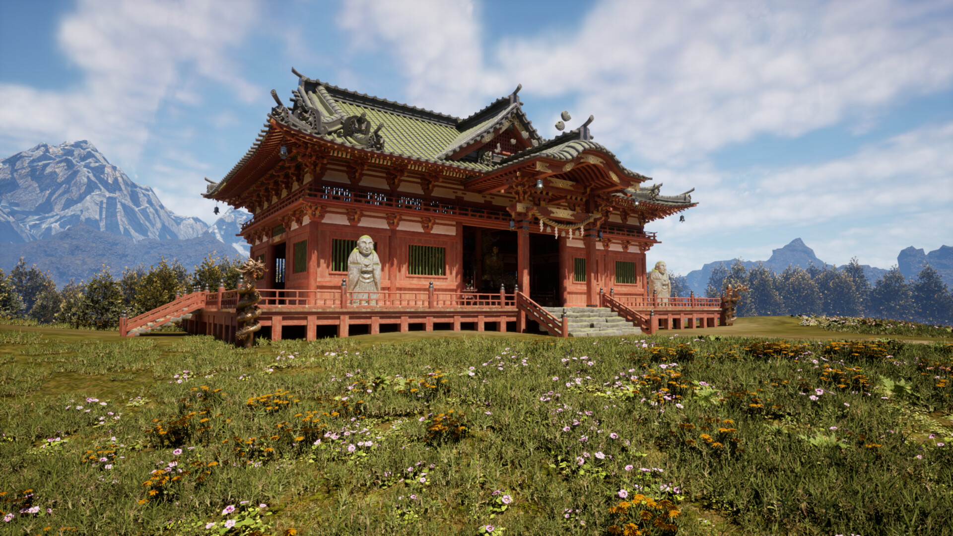 ArtStation - Temple Retreat: An Idyllic Haven in the Mountains