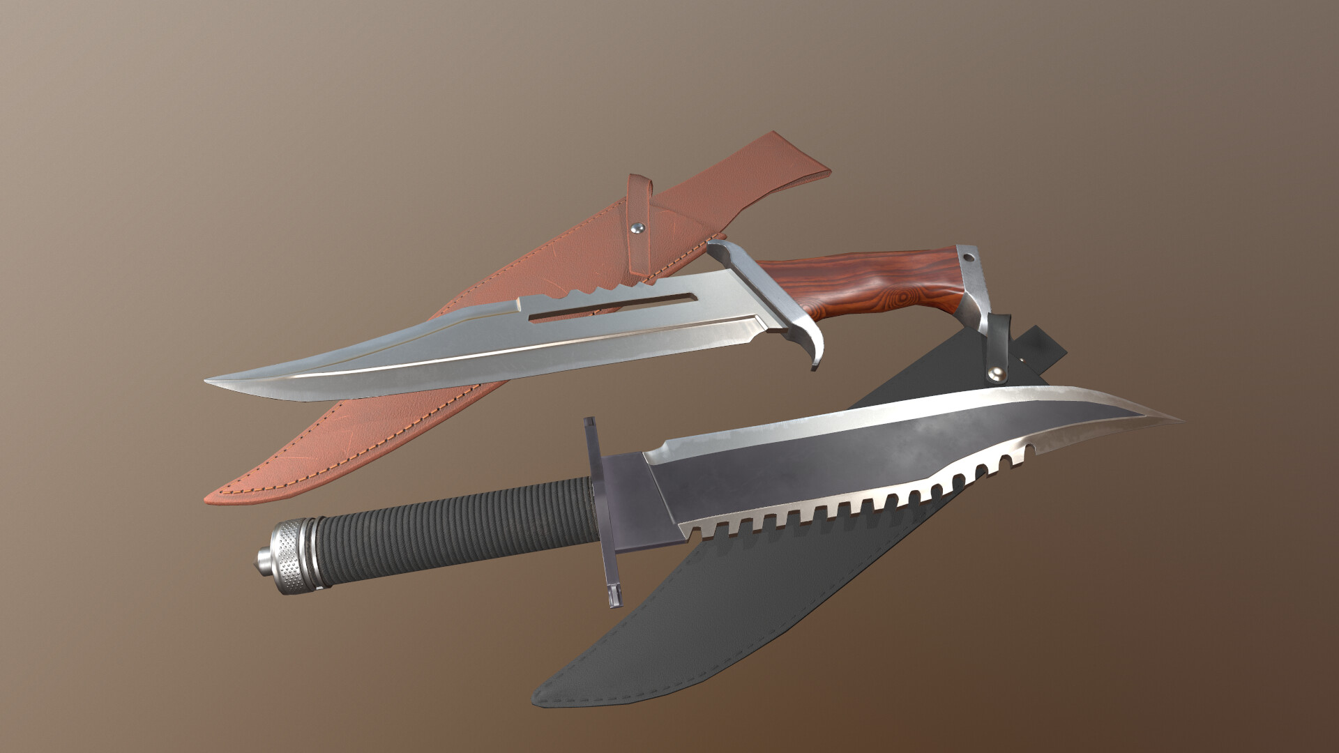 ArtStation - Rambo Bowie Knife Collection - PBR Low-poly
