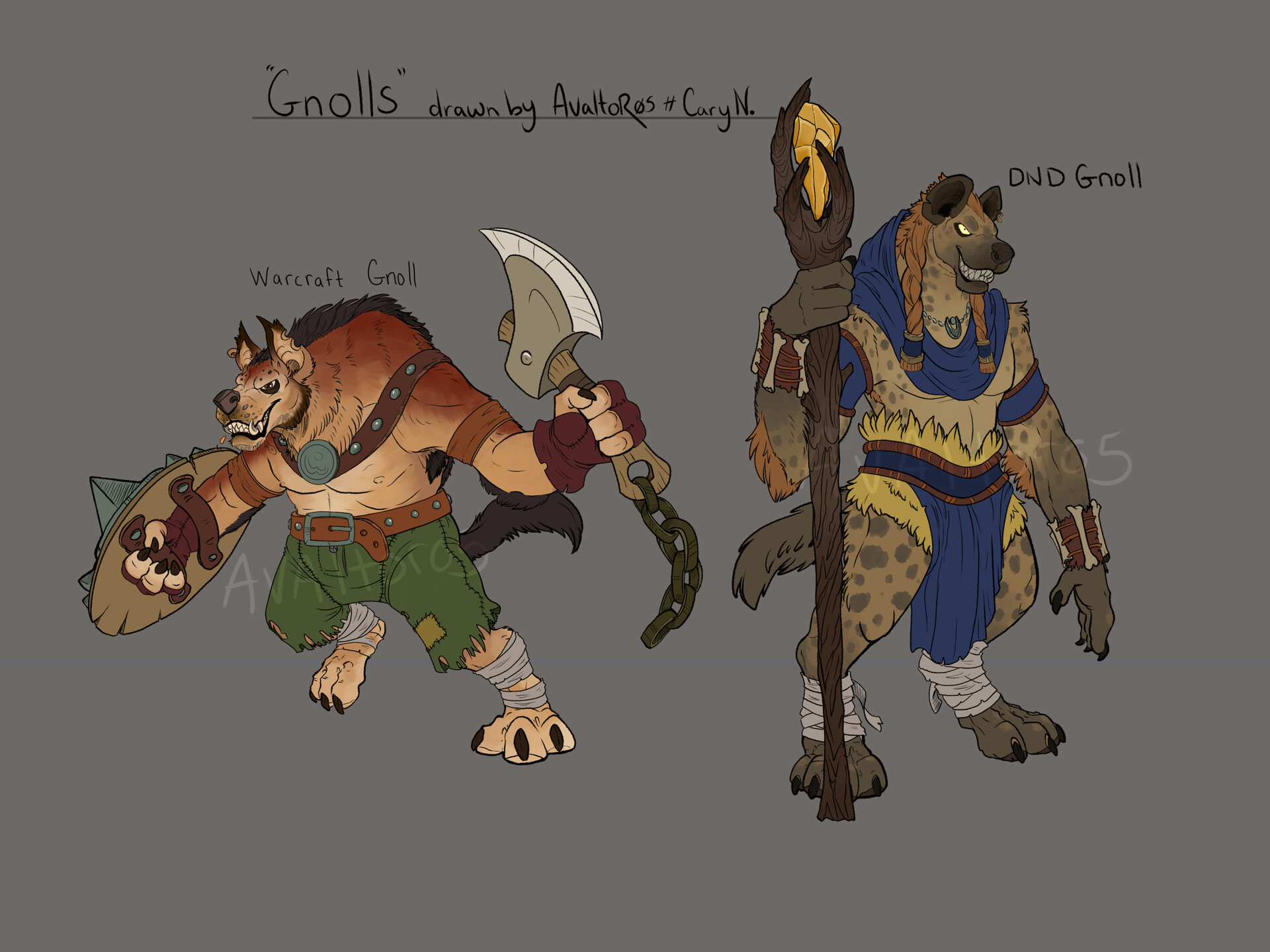 ArtStation - Two Types of Gnolls Practice