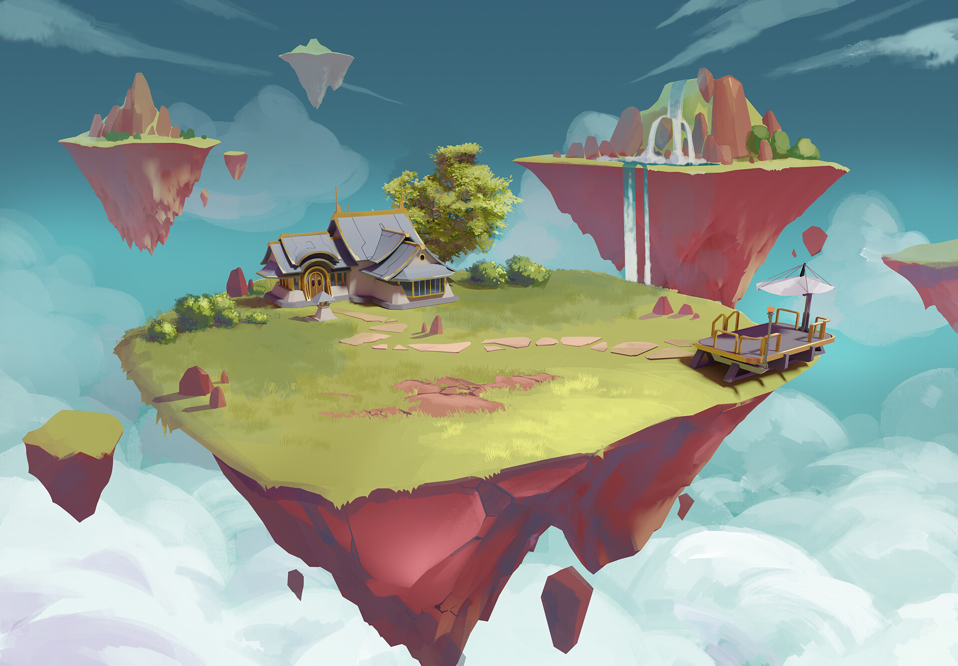 ArtStation - floating island study