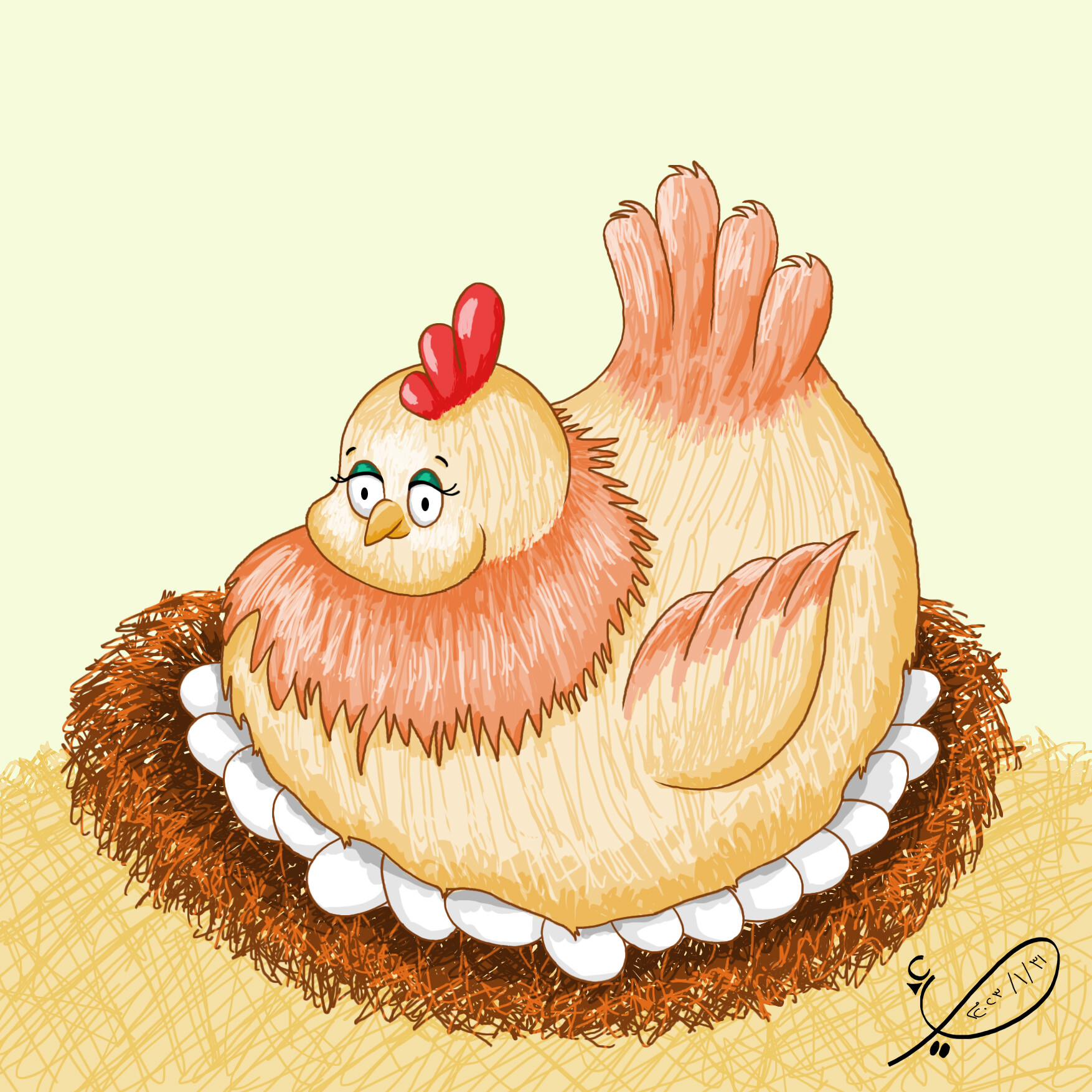ArtStation - Cartoon hen