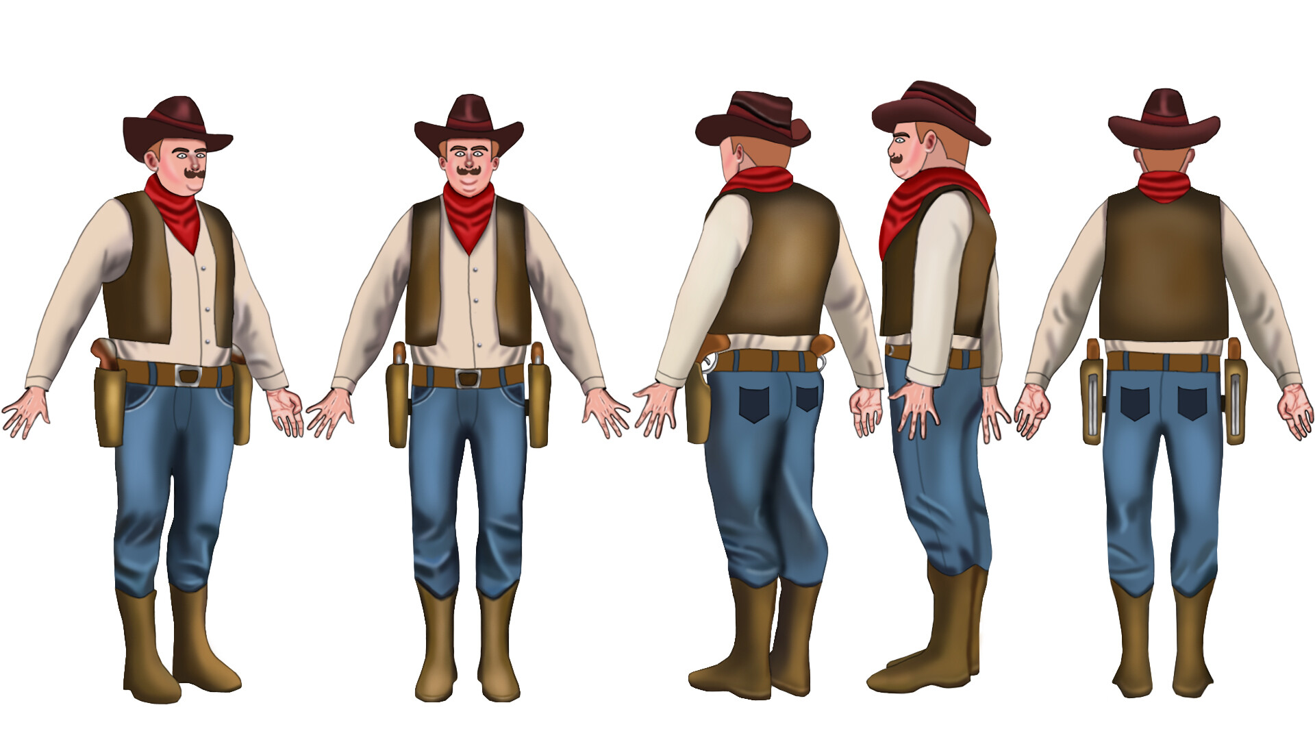 ArtStation - Cowboy character turnaround sheet