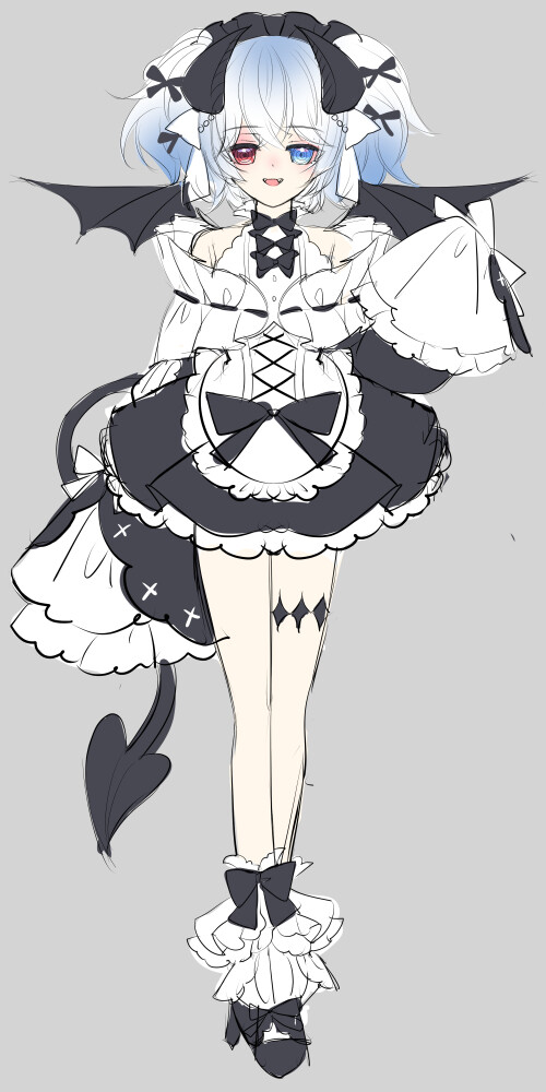 Lilithia - Vtuber Character design - Gothic lolita cute devil