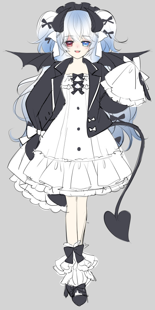 Lilithia - Vtuber Character design - Gothic lolita cute devil