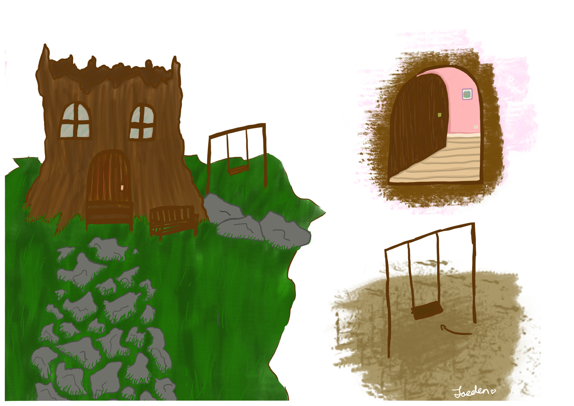 ArtStation - Tree stump house