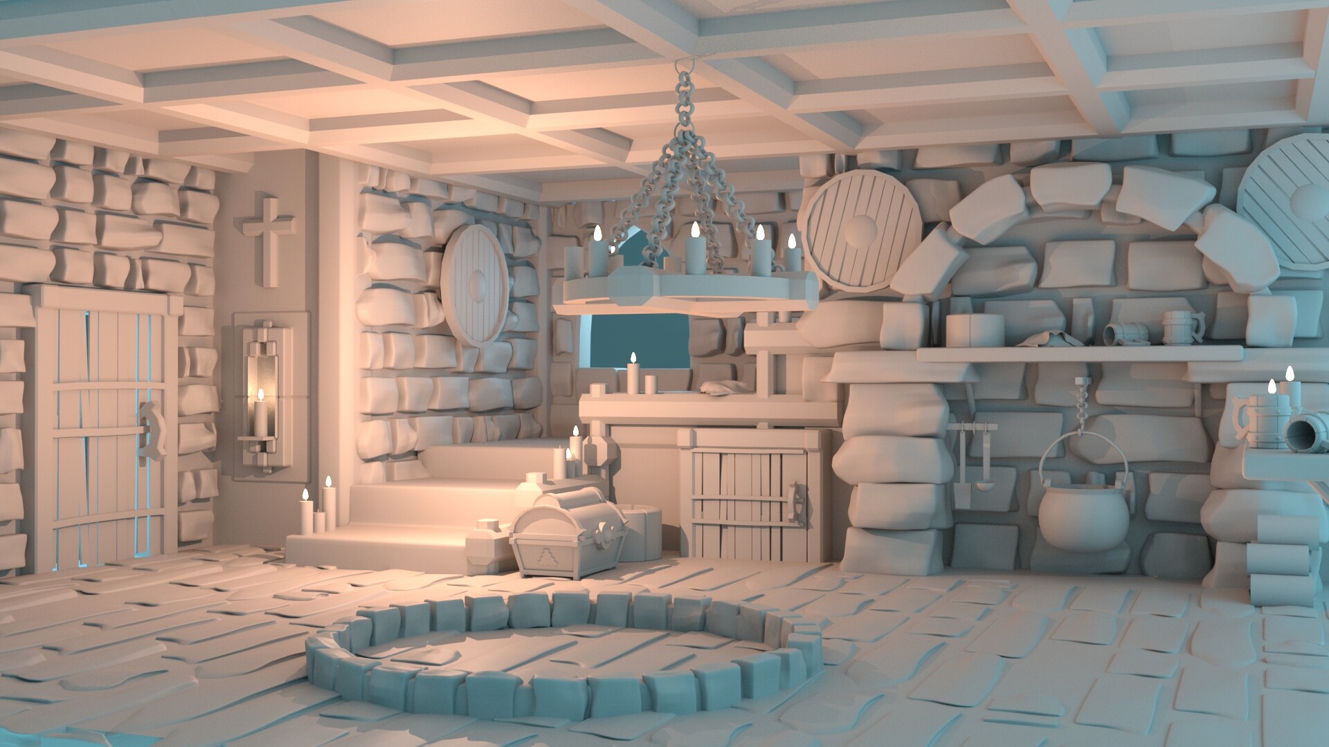 ArtStation - Medieval Home Interior Sculpt - Low Poly
