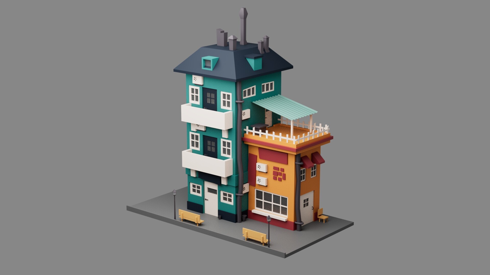 ArtStation - 3D Exterior With Interior