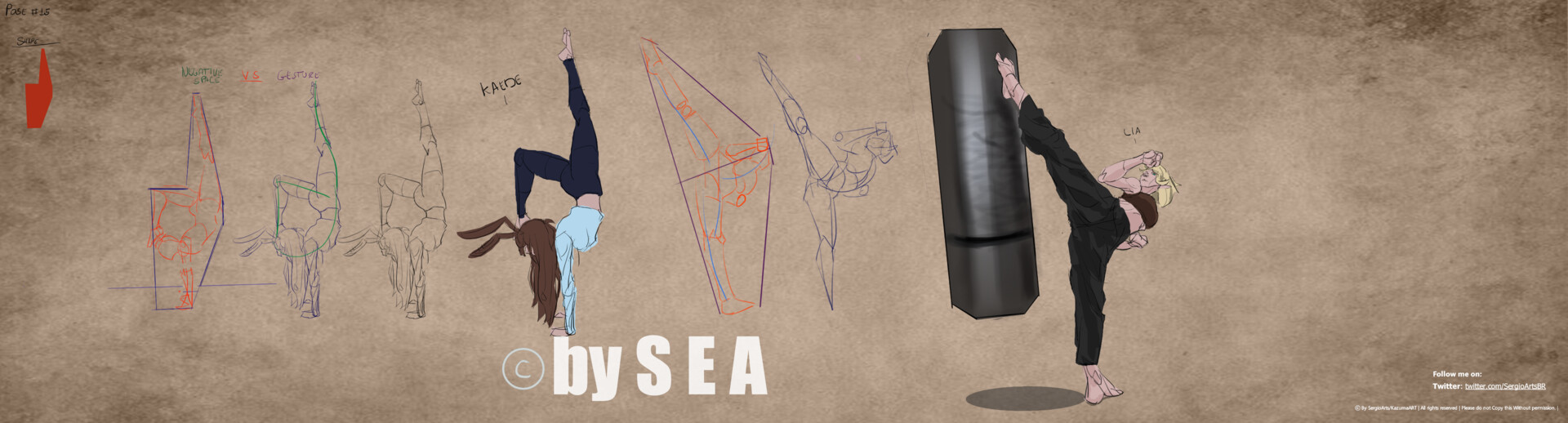 ArtStation - Practicing pose With My Ocs #15