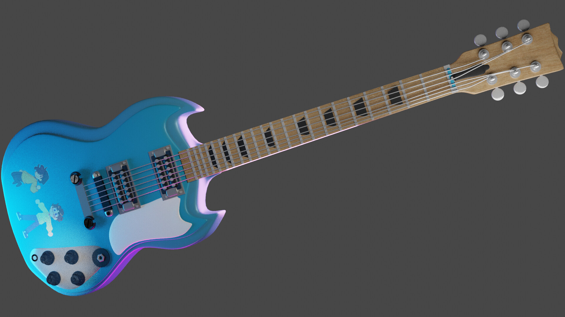 ArtStation - Guitar 3D model - Wilbur Soot's guitar inspired