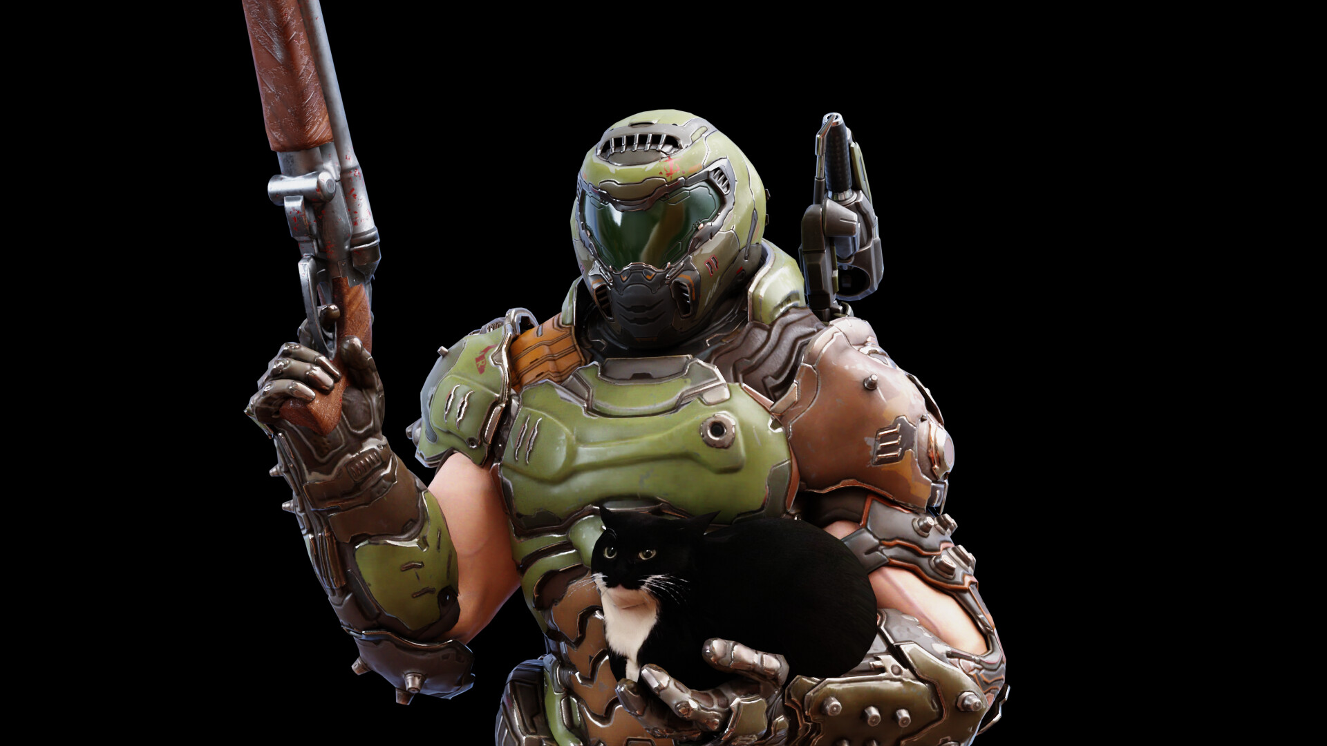 ArtStation - Doom Slayer holding Maxwell