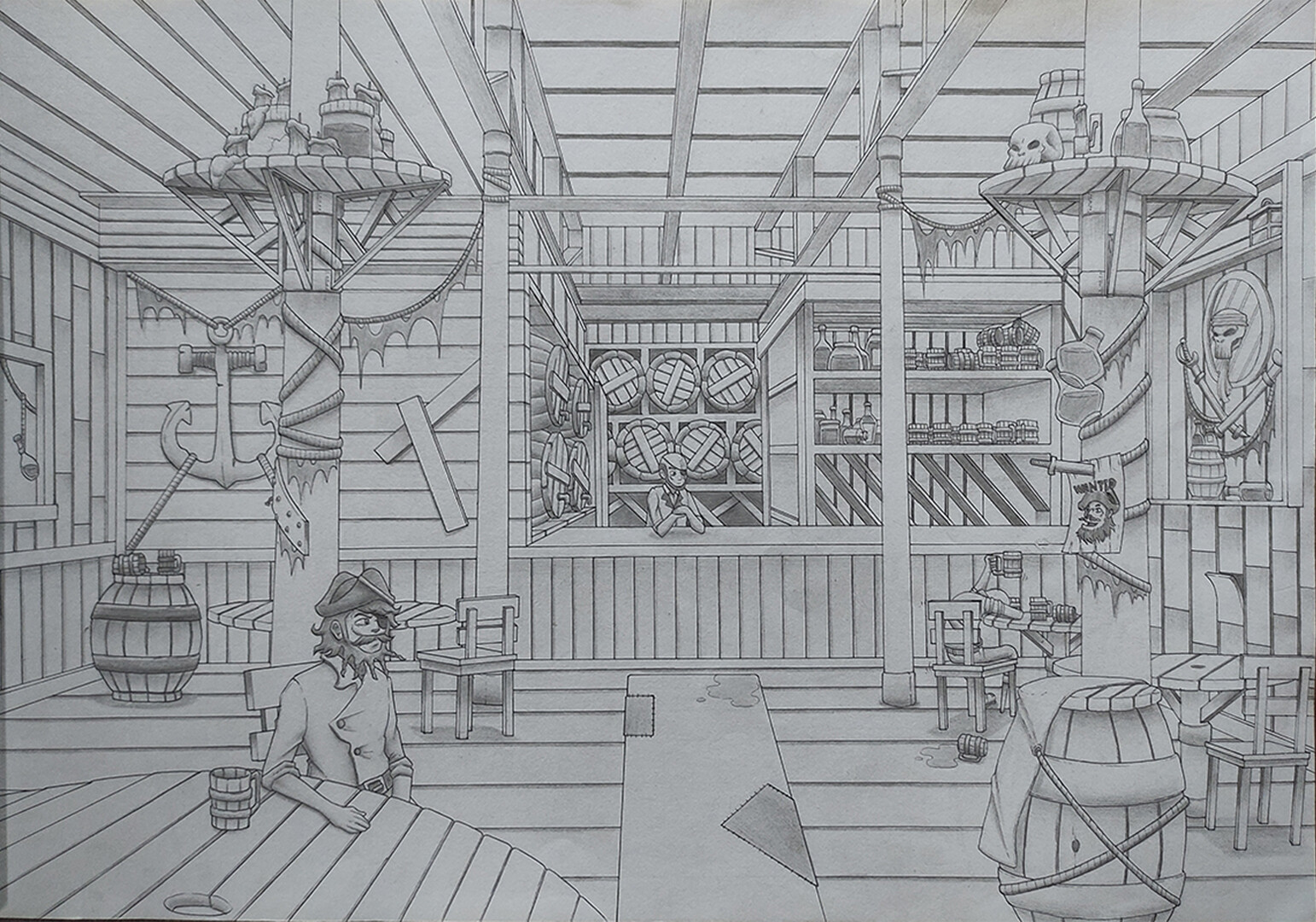 ArtStation - Layout Design #10 The Pirate Pub