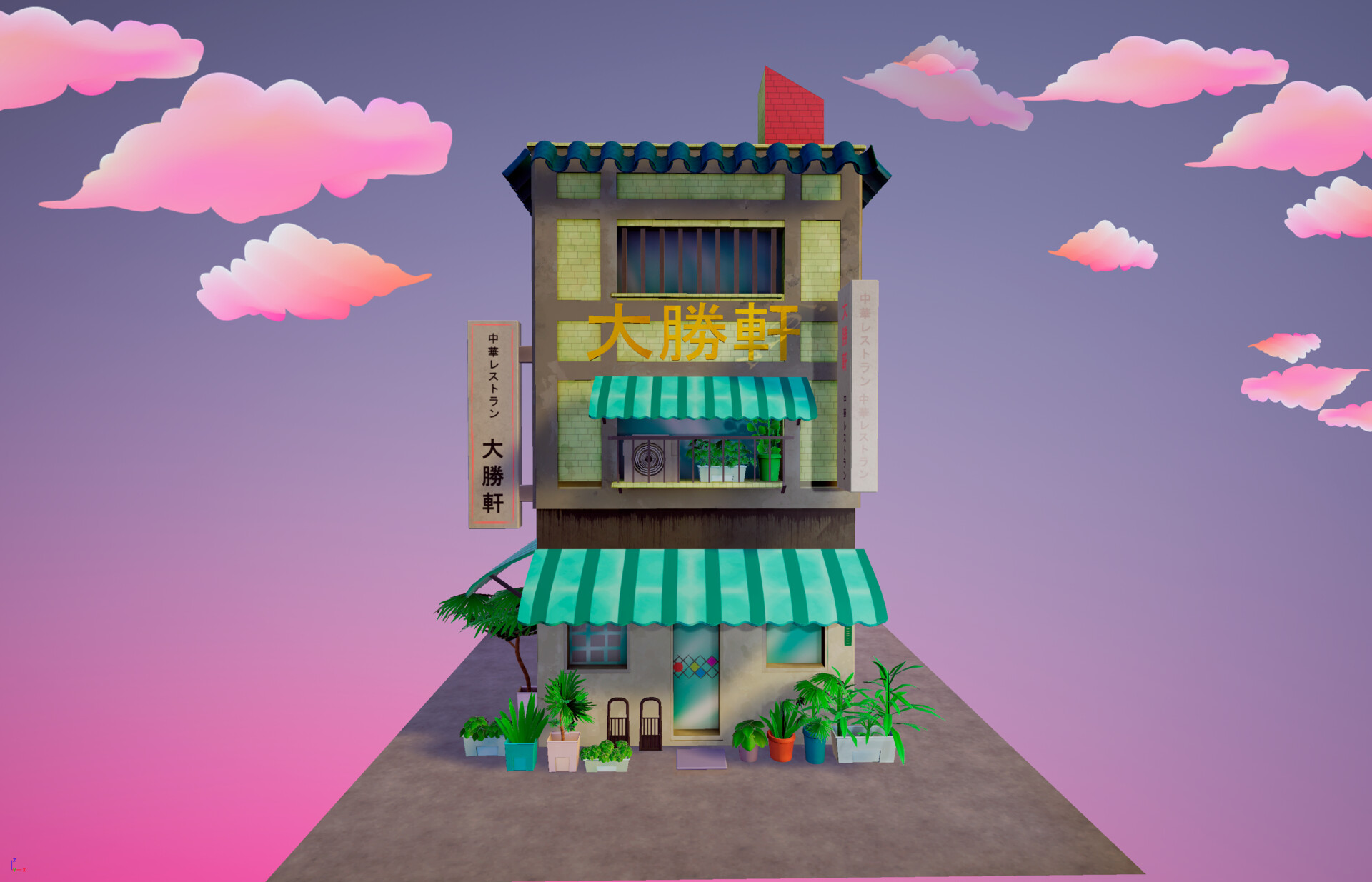 ArtStation - Stylized Chinese restaurant from art of Mateusz Urbanowicz