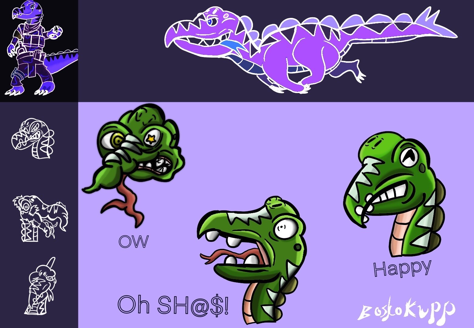 ArtStation - phytosaur cartoon character expression