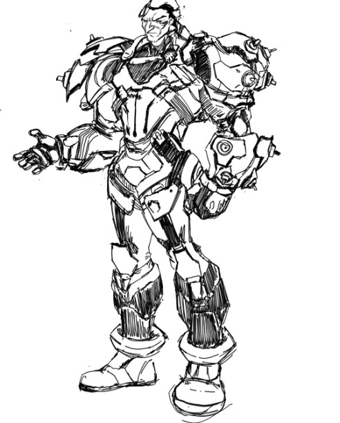 ArtStation - Drawing of Sigma from overwatch.