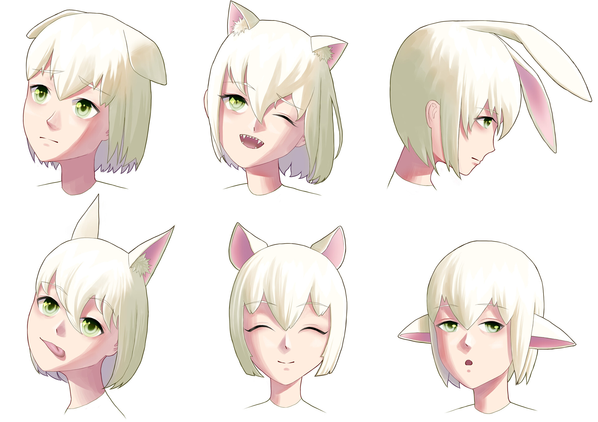 ArtStation - Multi-viewed head with animal ear