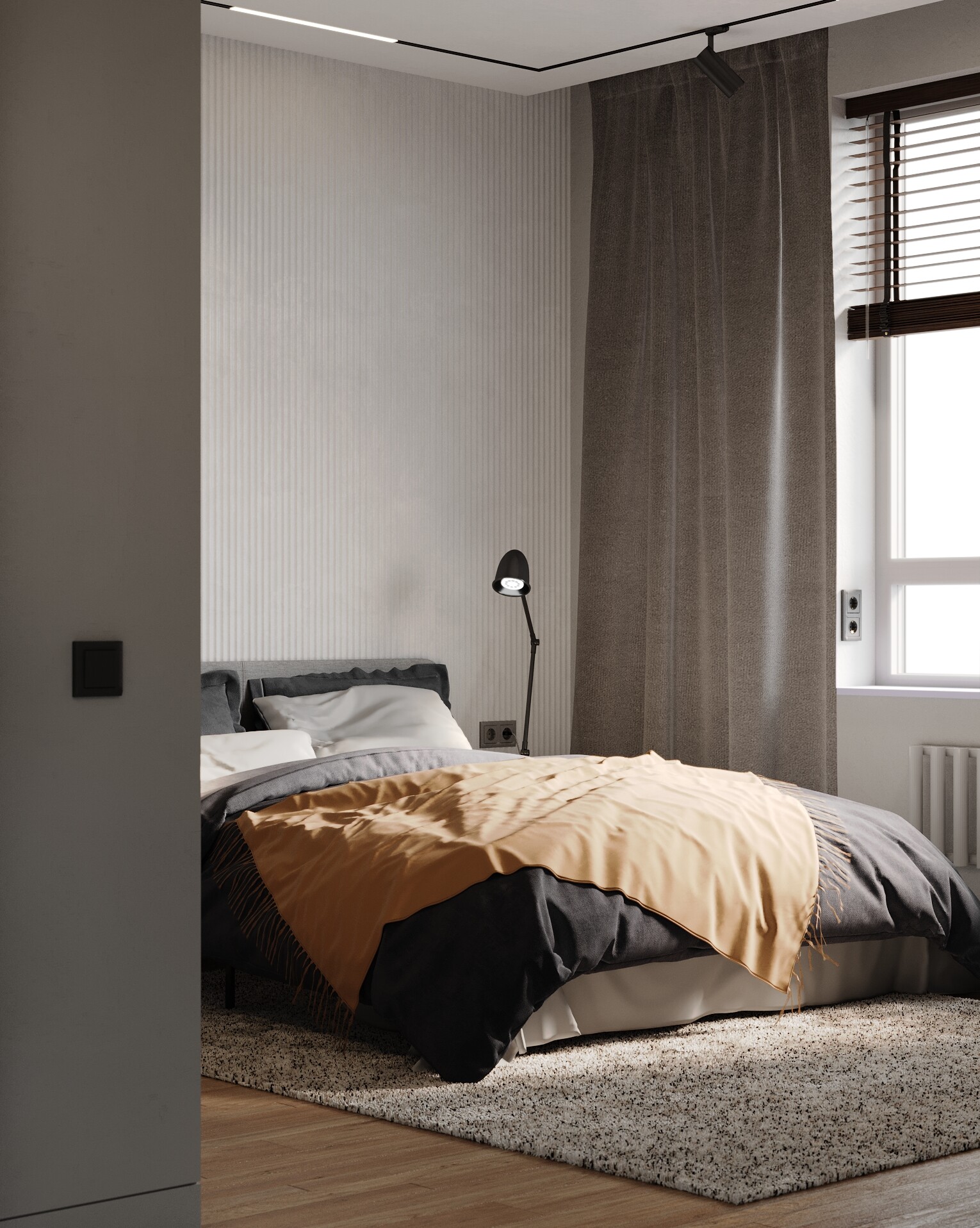 ArtStation - minimalistic bedroom visualization project