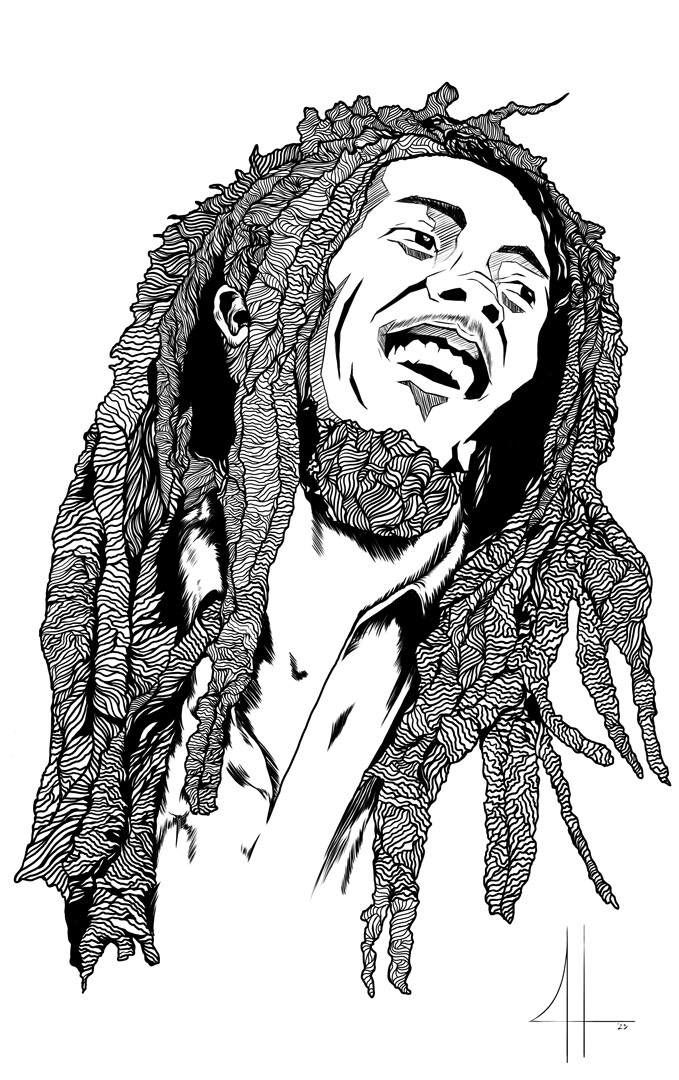 coloring pages bob marley