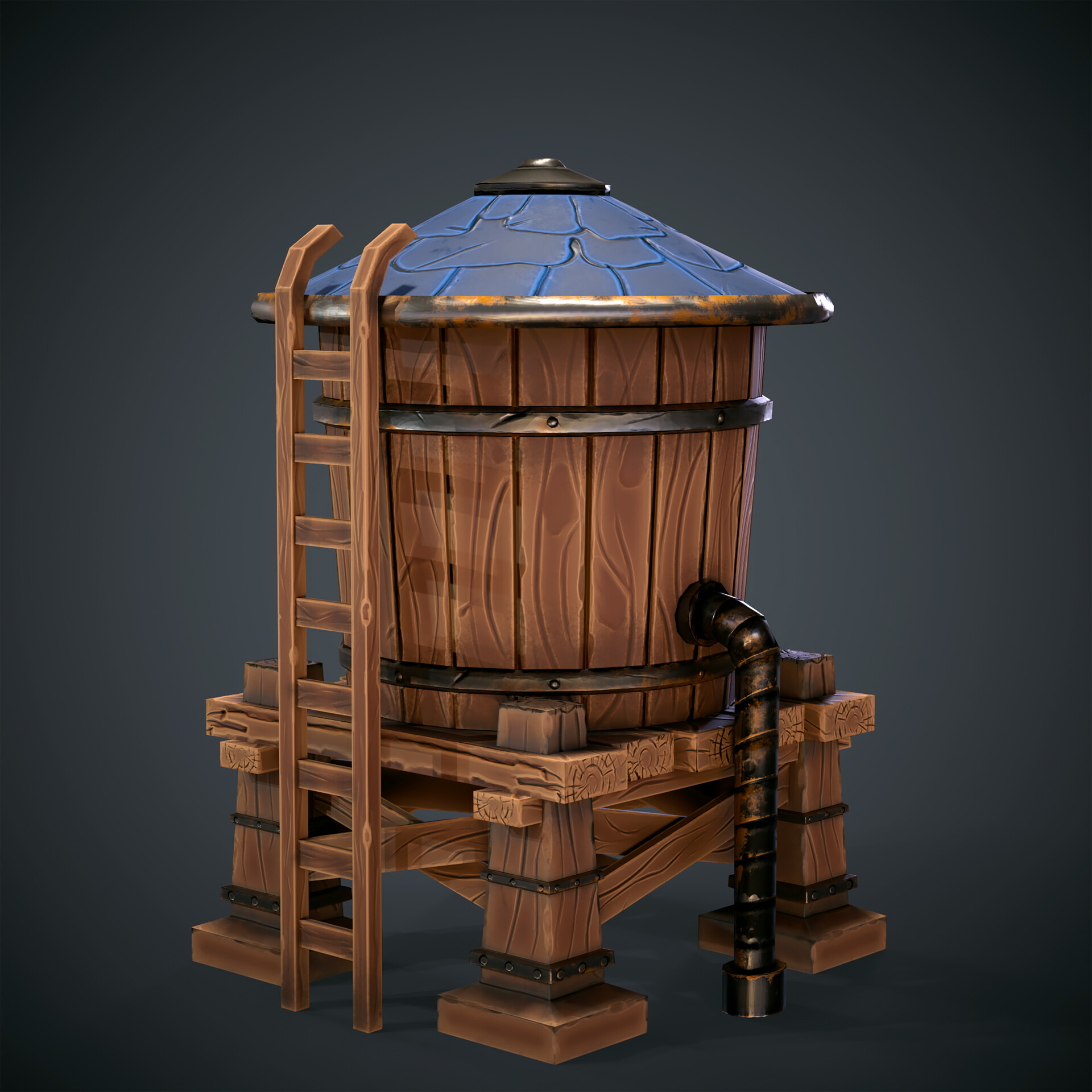 ArtStation - Stylized Water Tank