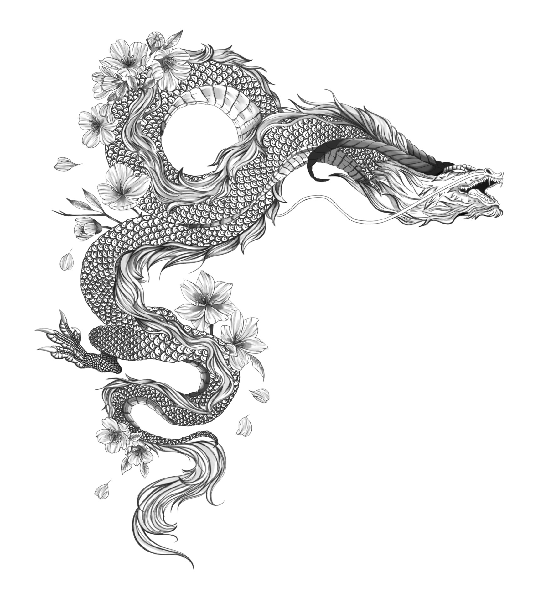 ArtStation - Flying dragon - tattoo project