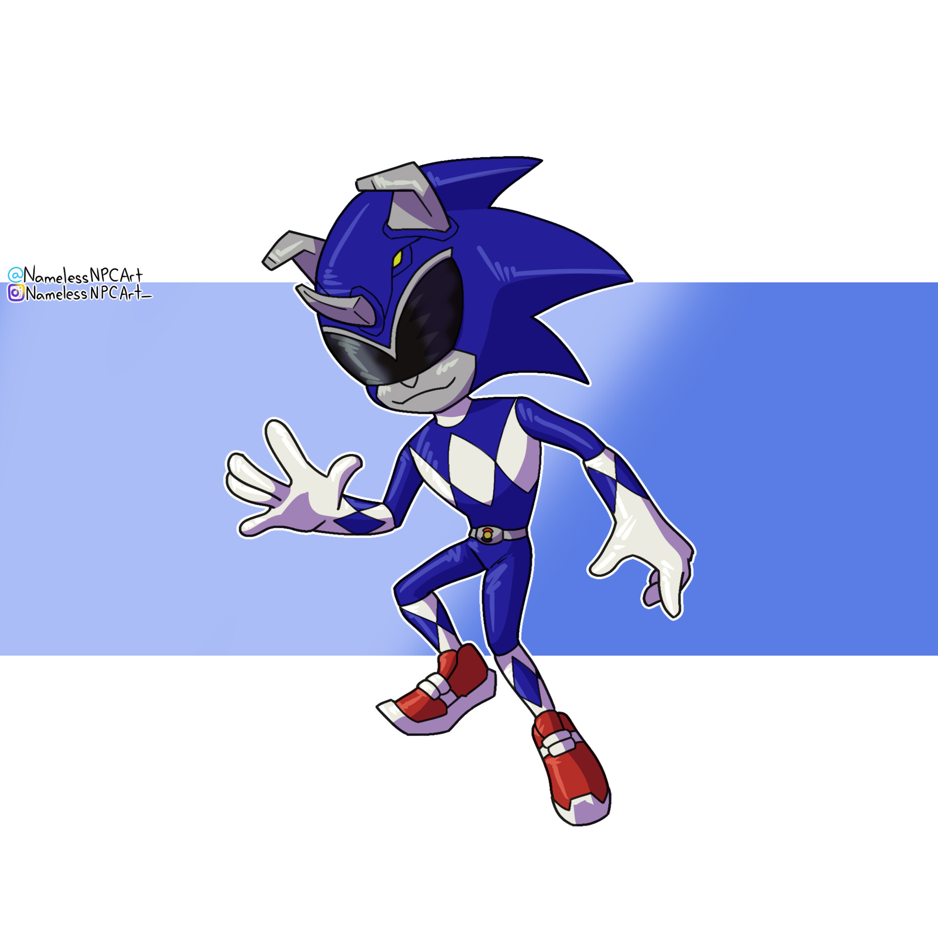 ArtStation - Sonic x Blue Ranger fusion