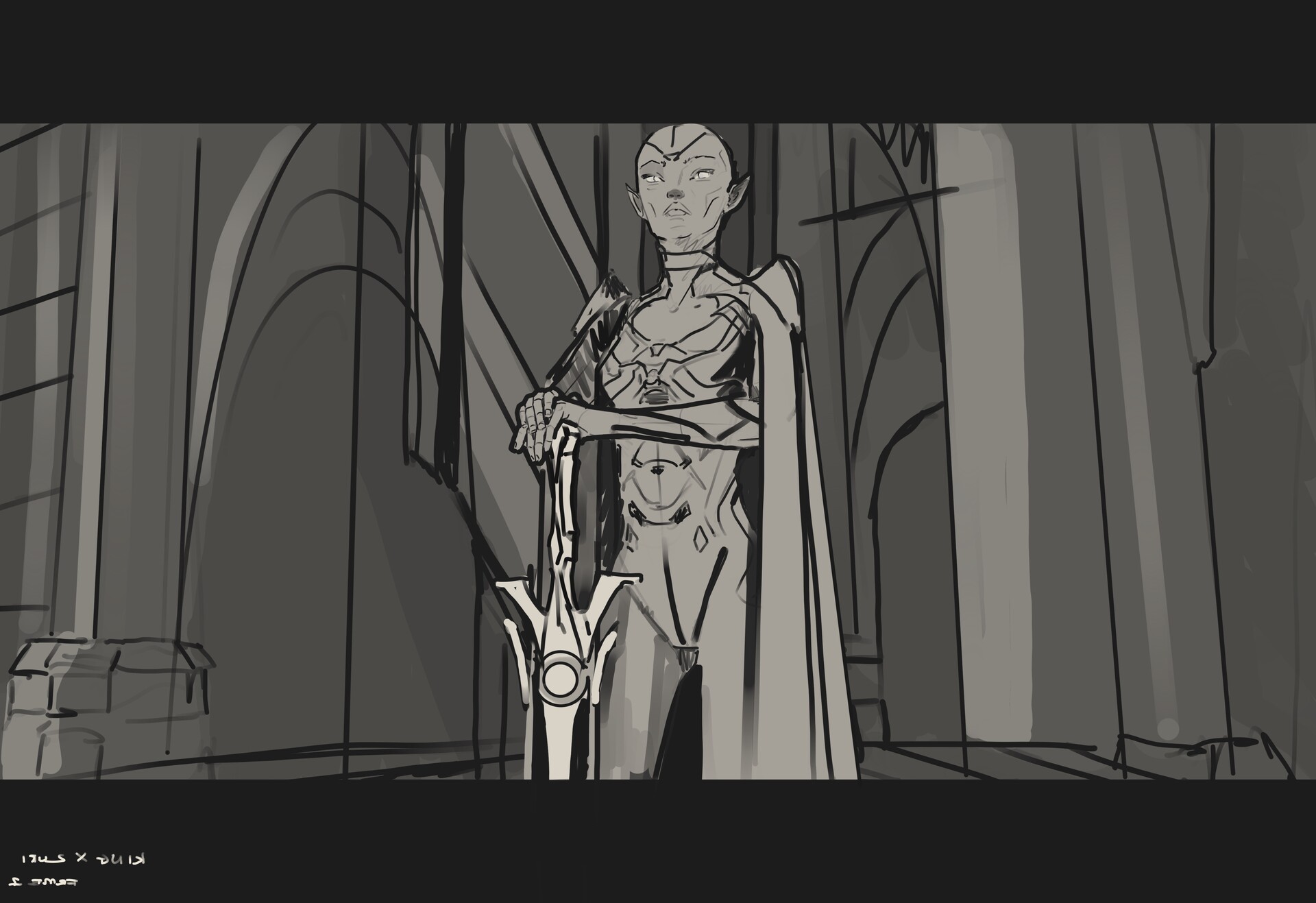 ArtStation - Elf key frame sketch