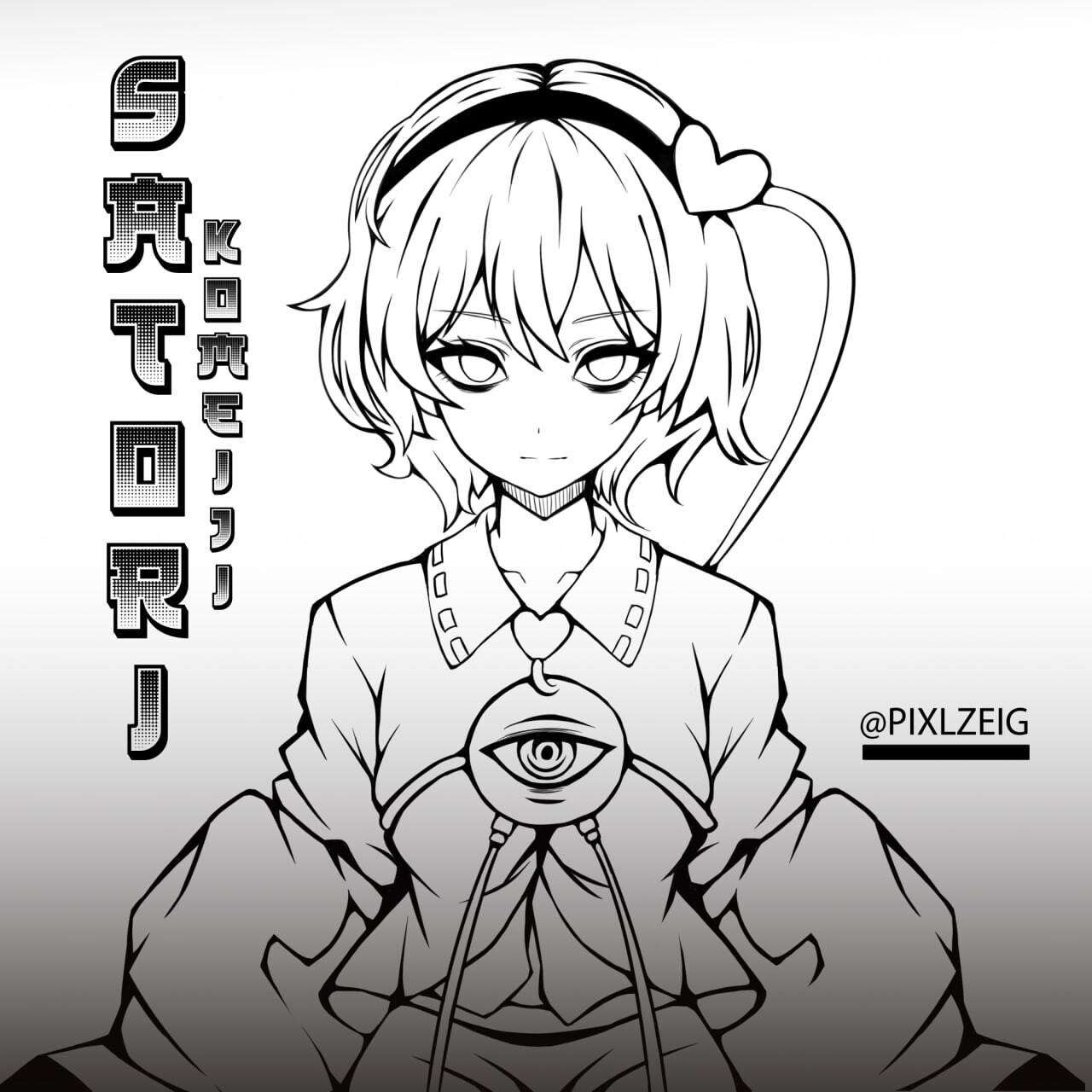 ArtStation - wip lineart Satori Komeiji