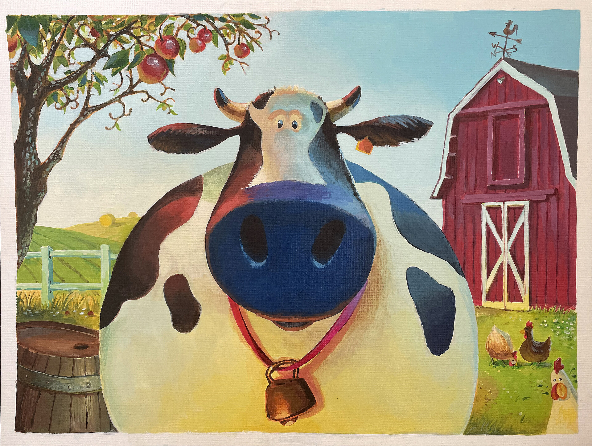 ArtStation - Staring Cow, Acrylic, 2022