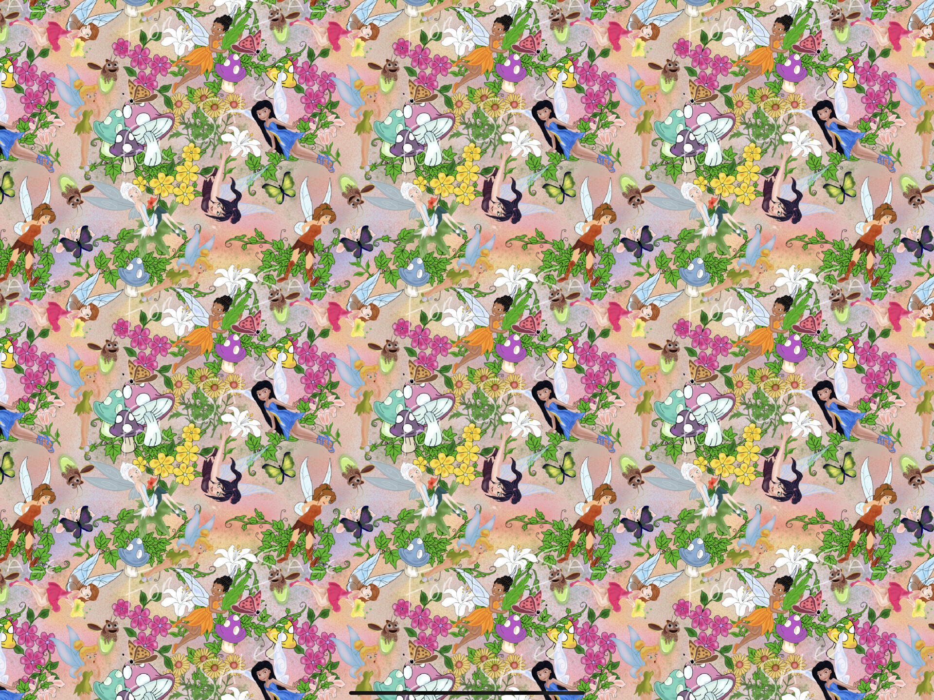 ArtStation - Tinkerbell and fairies seamless designs