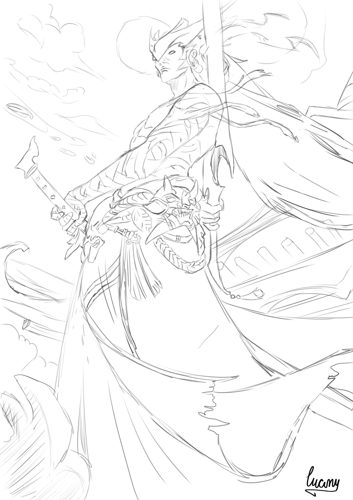 ArtStation - Sketch of Yone