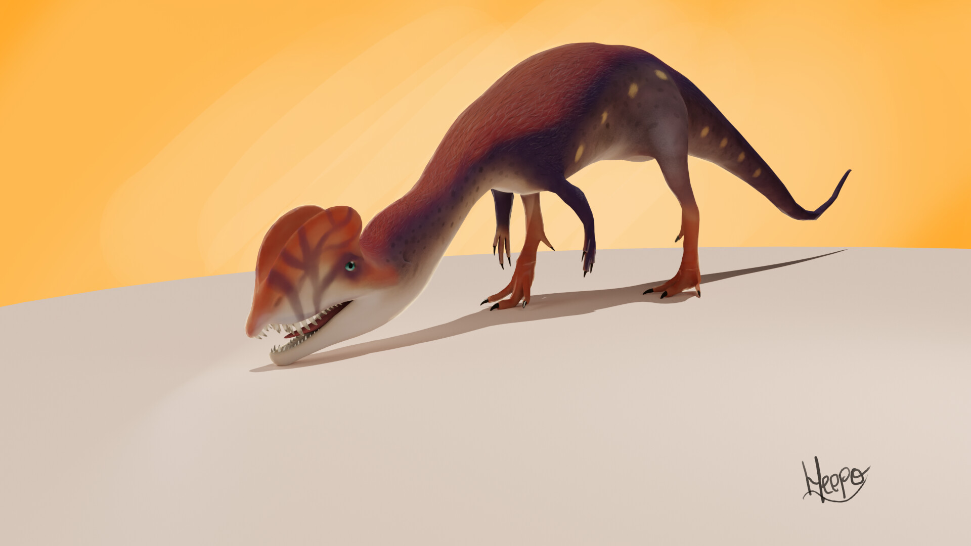 ArtStation - Cartoon Dilophosaurus