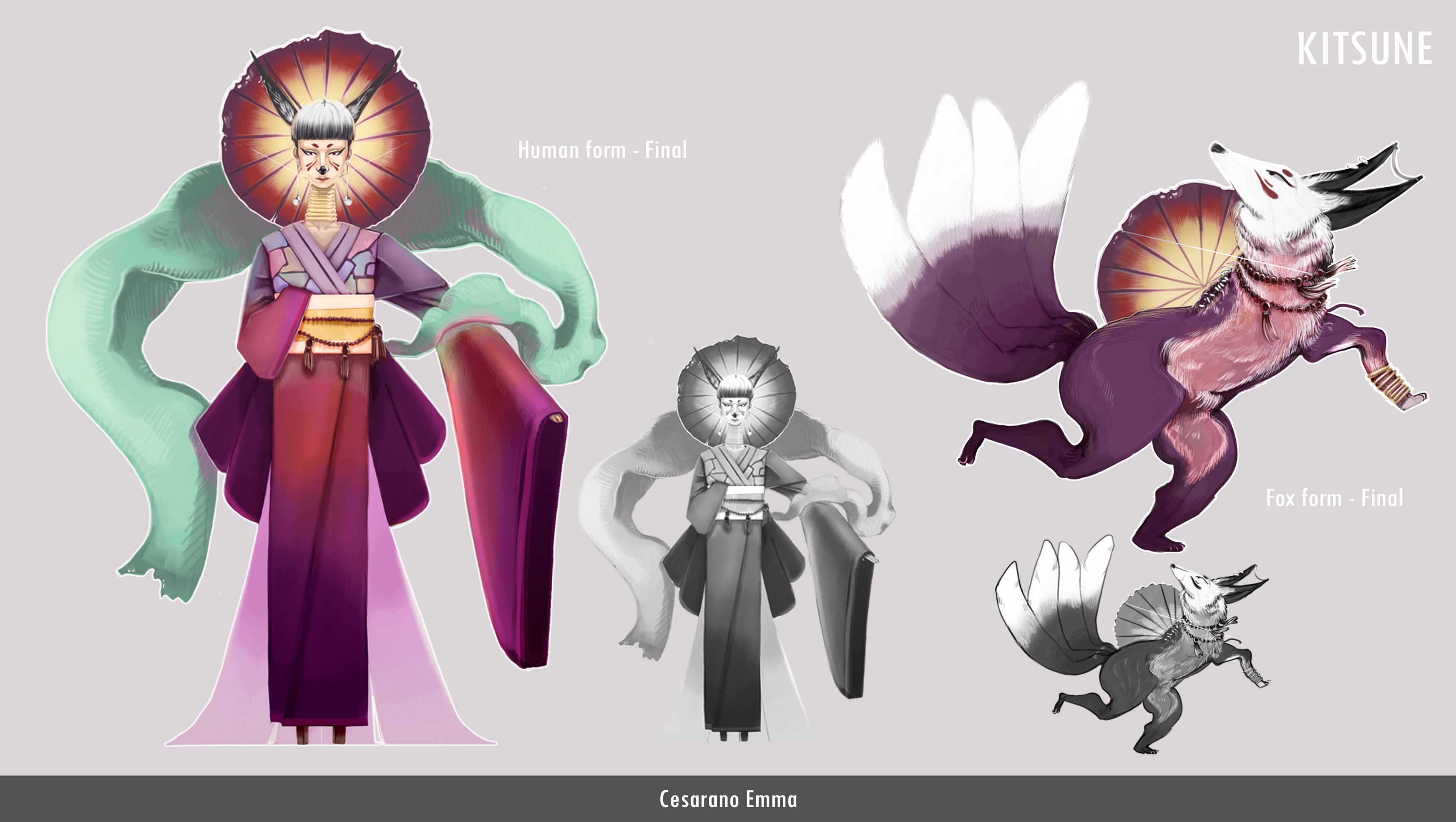 Emma Cesarano - KITSUNE and MOTH-MAN, #creatuanary2023