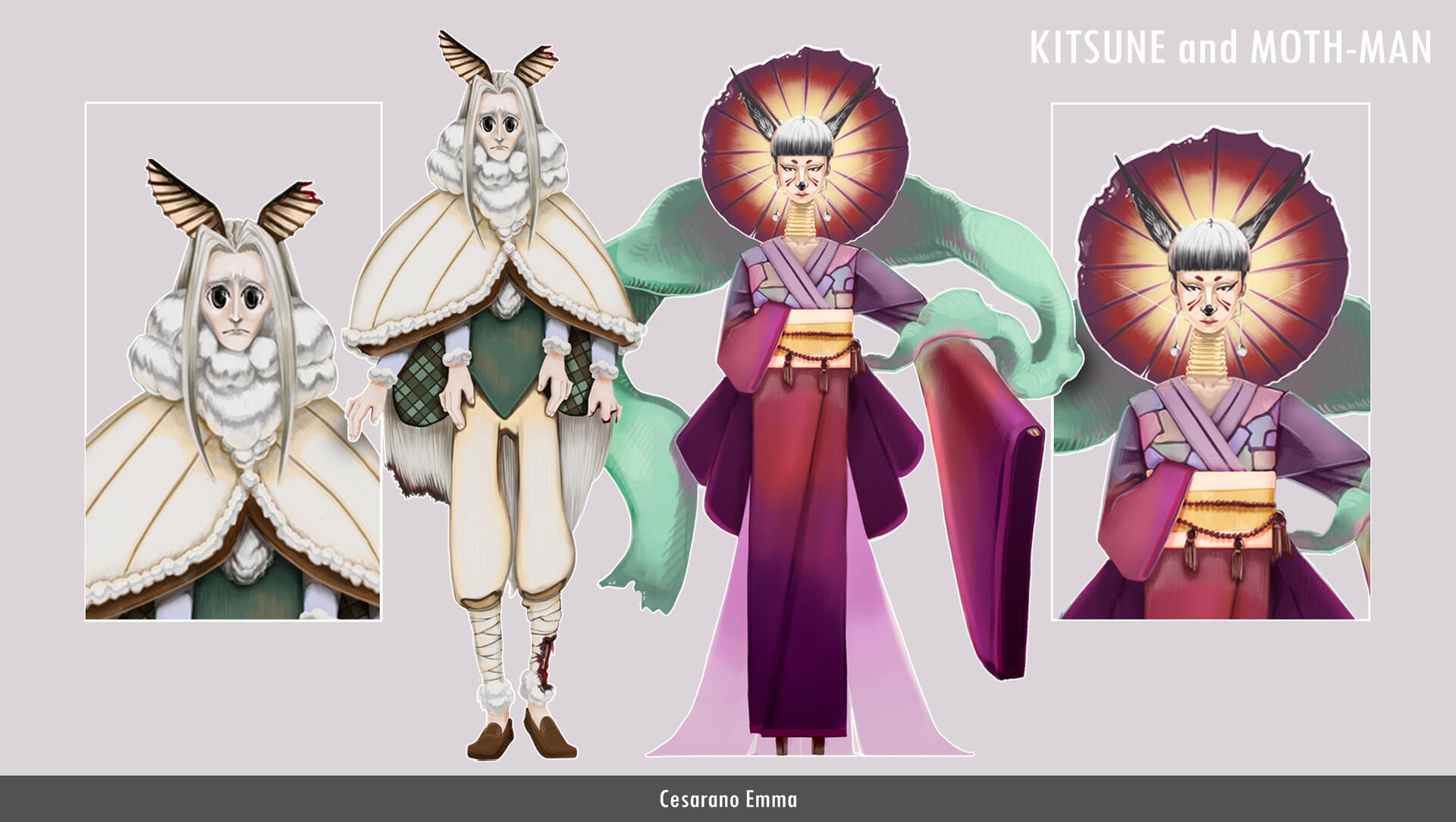 Emma Cesarano - KITSUNE and MOTH-MAN, #creatuanary2023