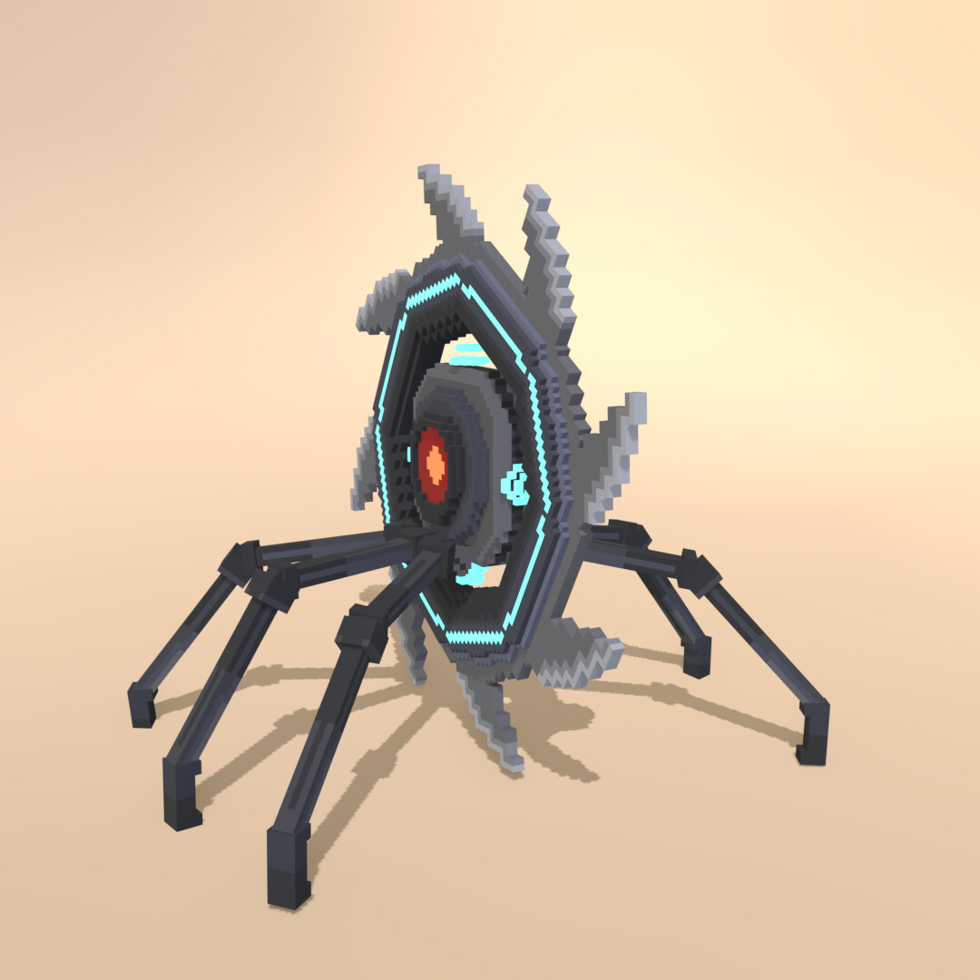 ArtStation - closes spider voxel art