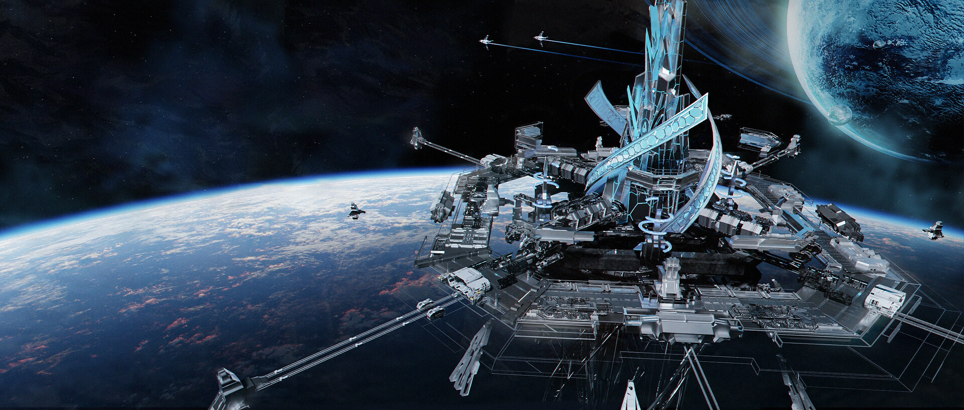 ArtStation - Individual exercises——Space mooring station