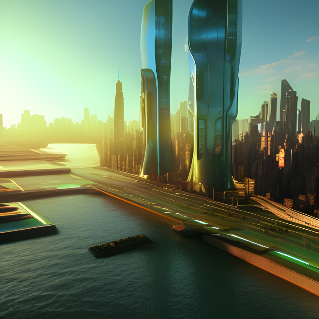 ArtStation - Futuristic city New York (Utopunk - Postcyberpunk + Solarpunk)