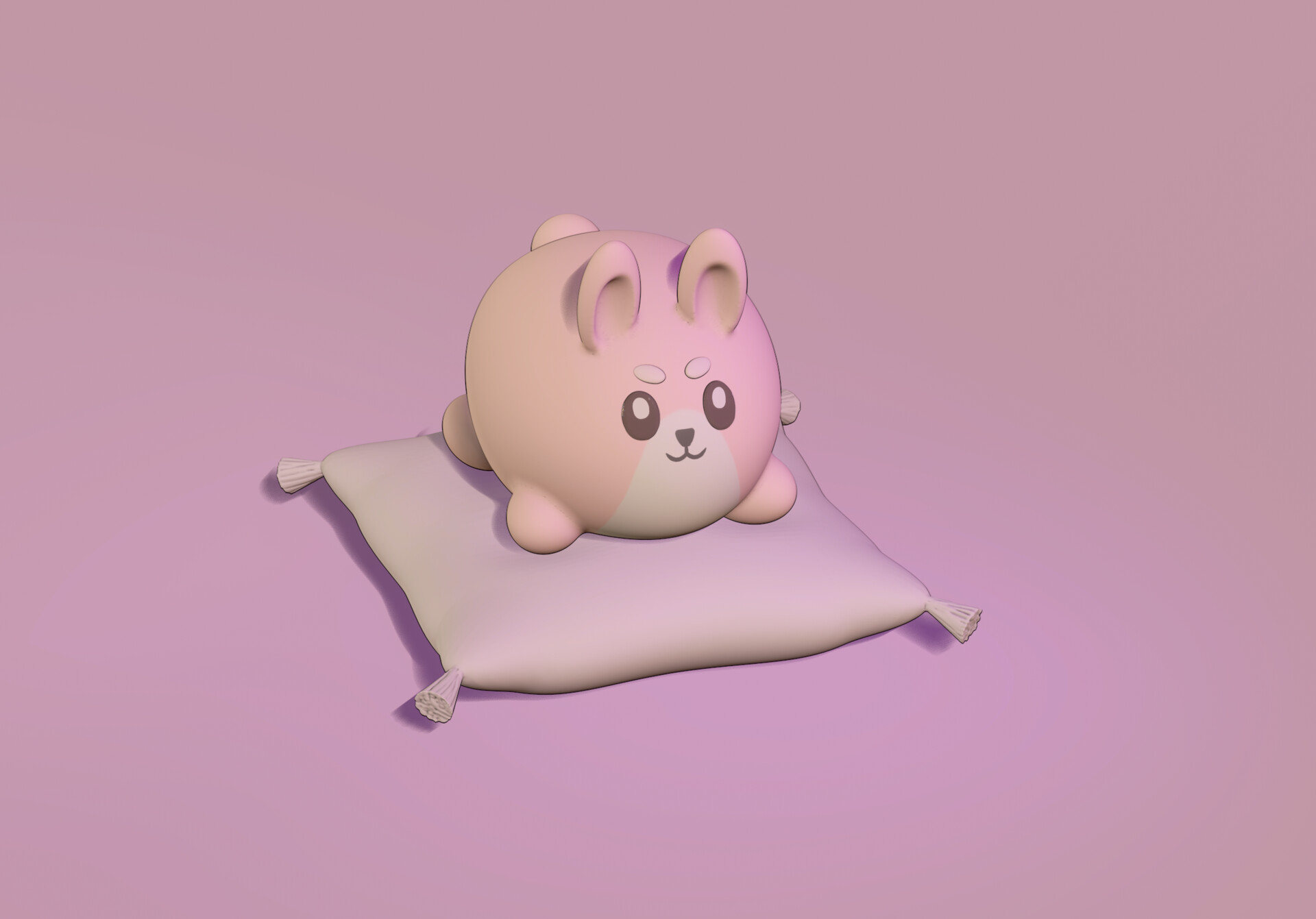 ArtStation - Cute Pink Rabbit