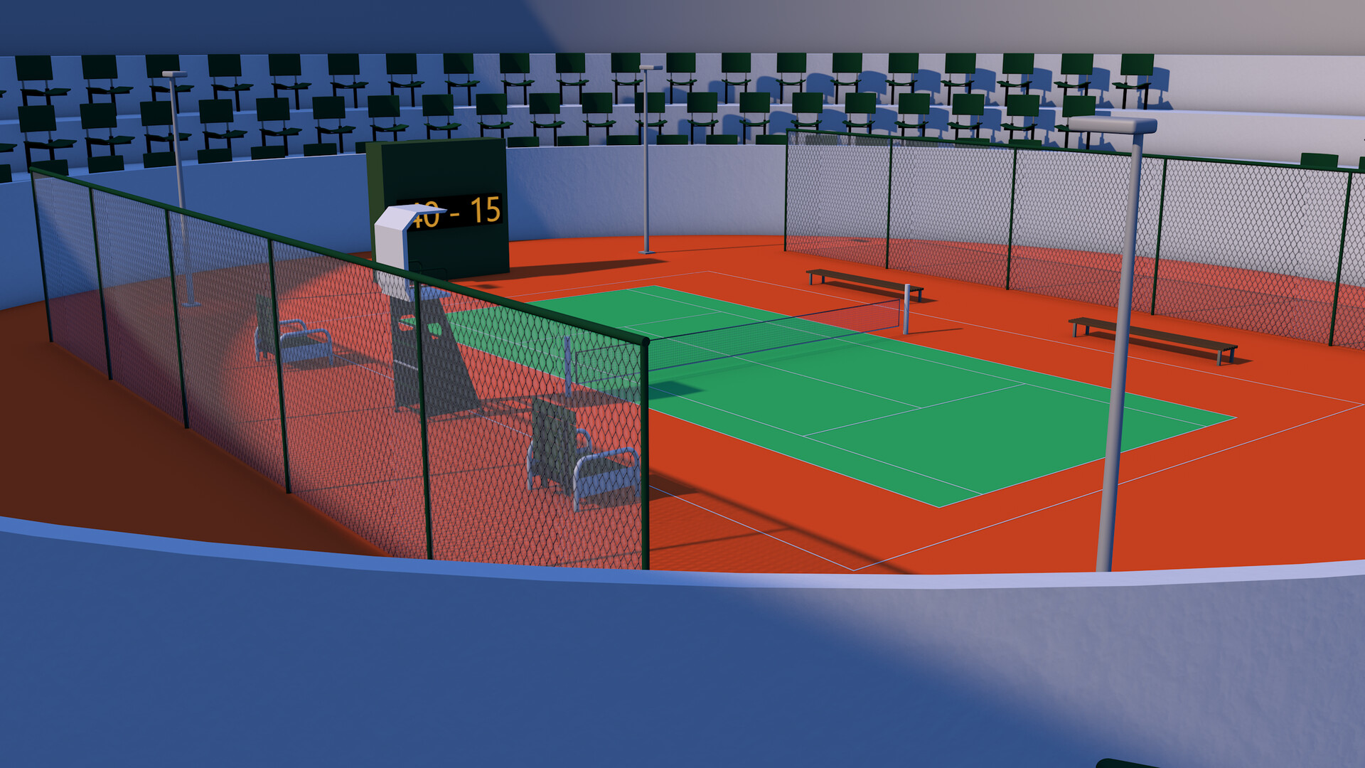 ArtStation - Tennis court 3D Low Poly