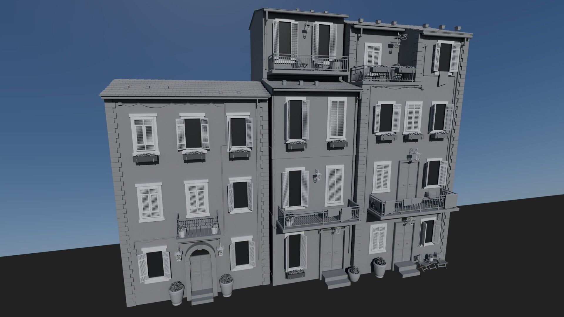 ArtStation - 3D Model Exterior - Model and Wireframes