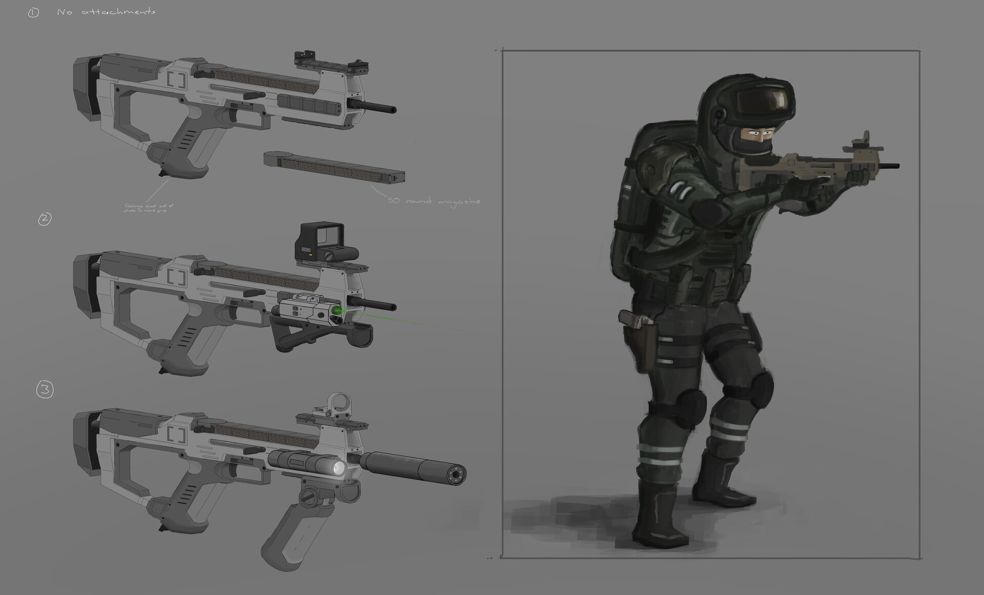 ArtStation - Submachine Gun Early Concept