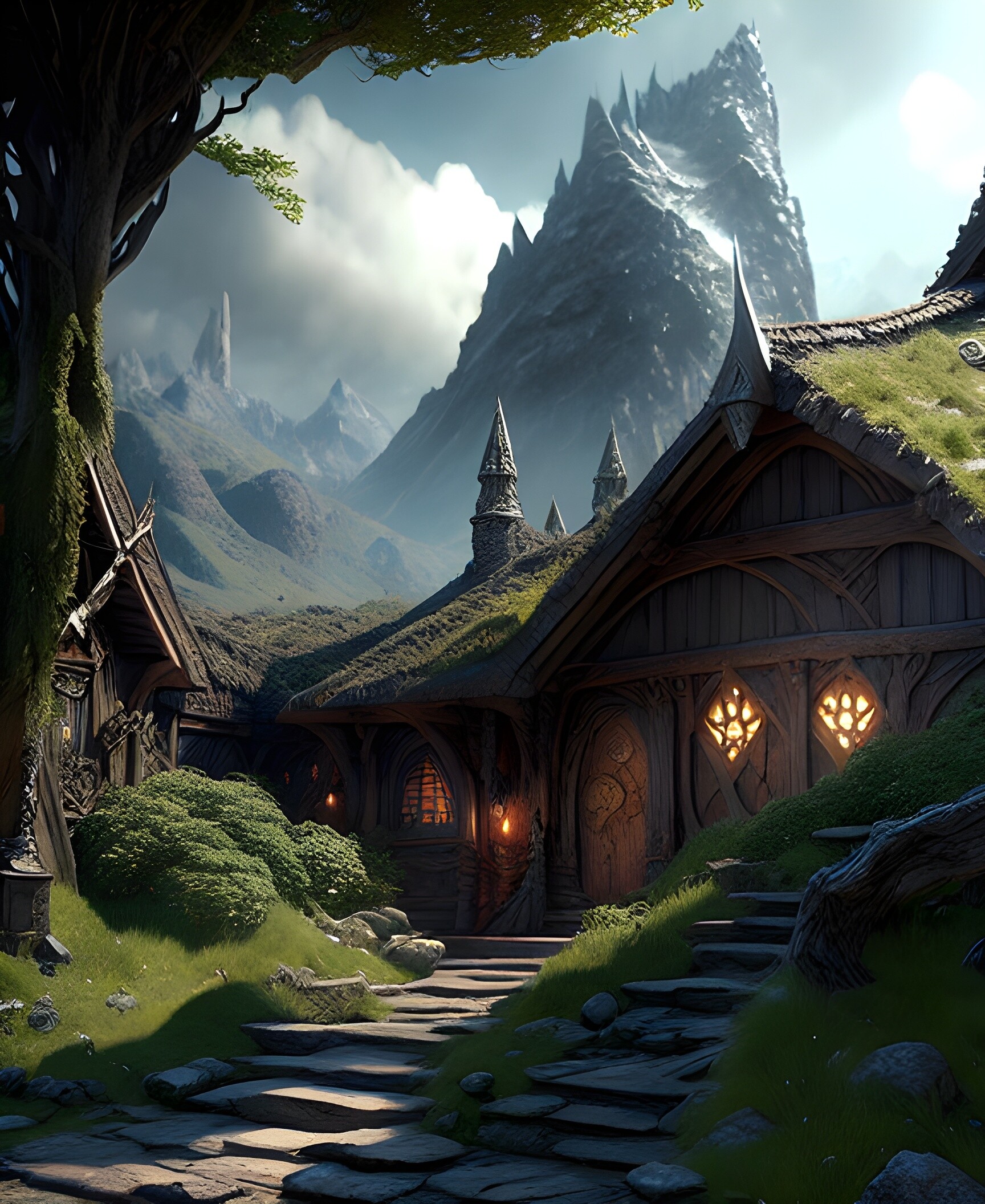 ArtStation - Hobbit house in Middle earth