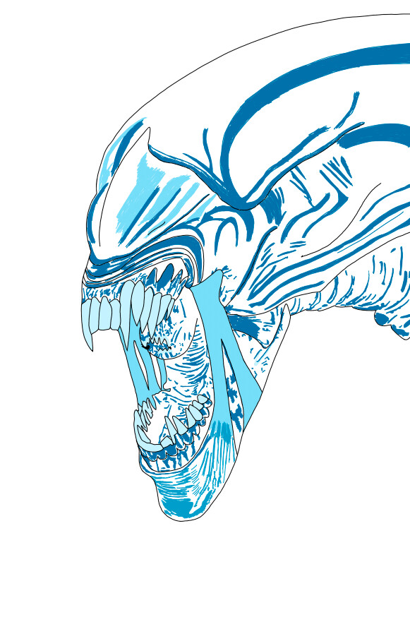 how to draw alien xenomorph easy