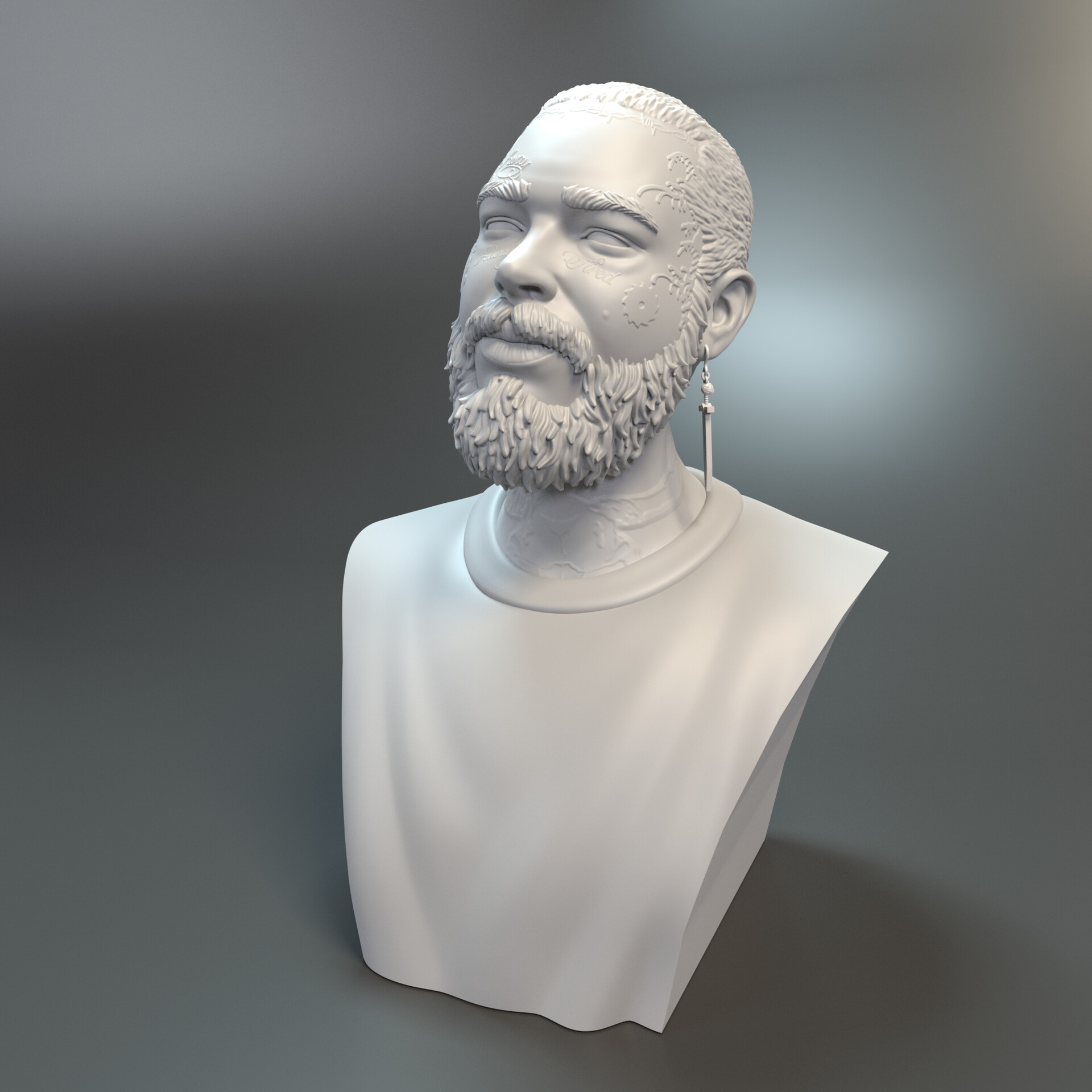 sliceables - POST MALONE BUST STATUE SCULPTURE HEAD FACE AUSTIN POST 3D ...