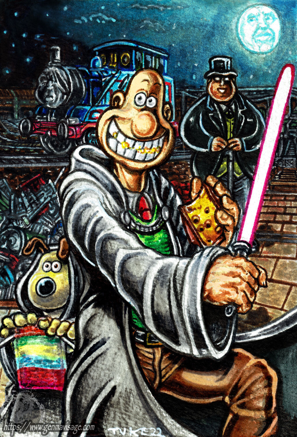 Thomas Tuke - 2023 Sketch cards 15: Darth Wallace (Hour of Poop)