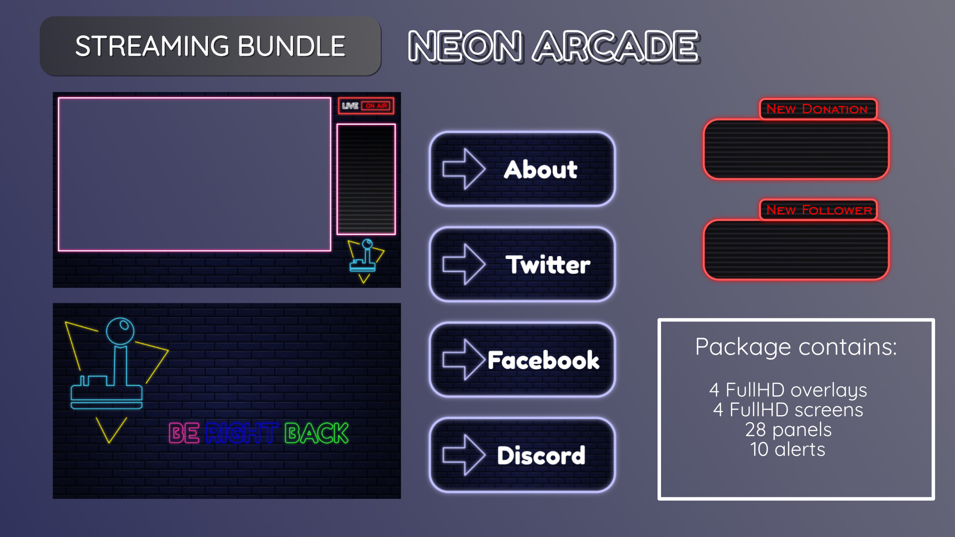 ArtStation - Twitch Streaming Bundle - NEON ARCADE