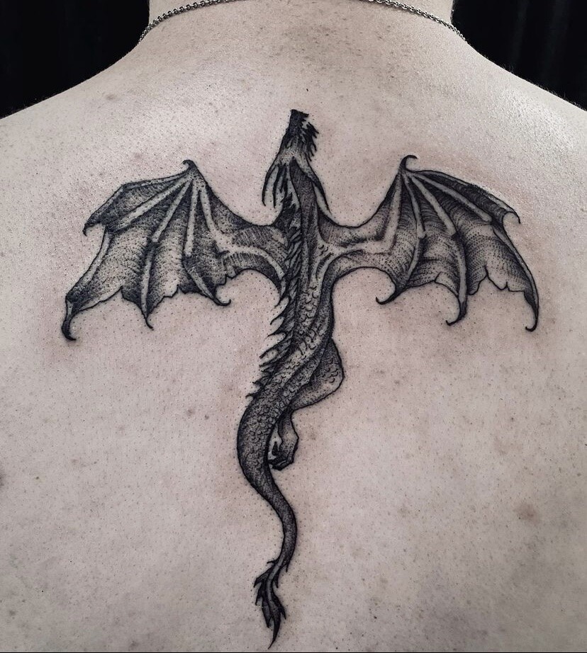 ArtStation - Blackwork dragon tattoo! I hope u like it guys!